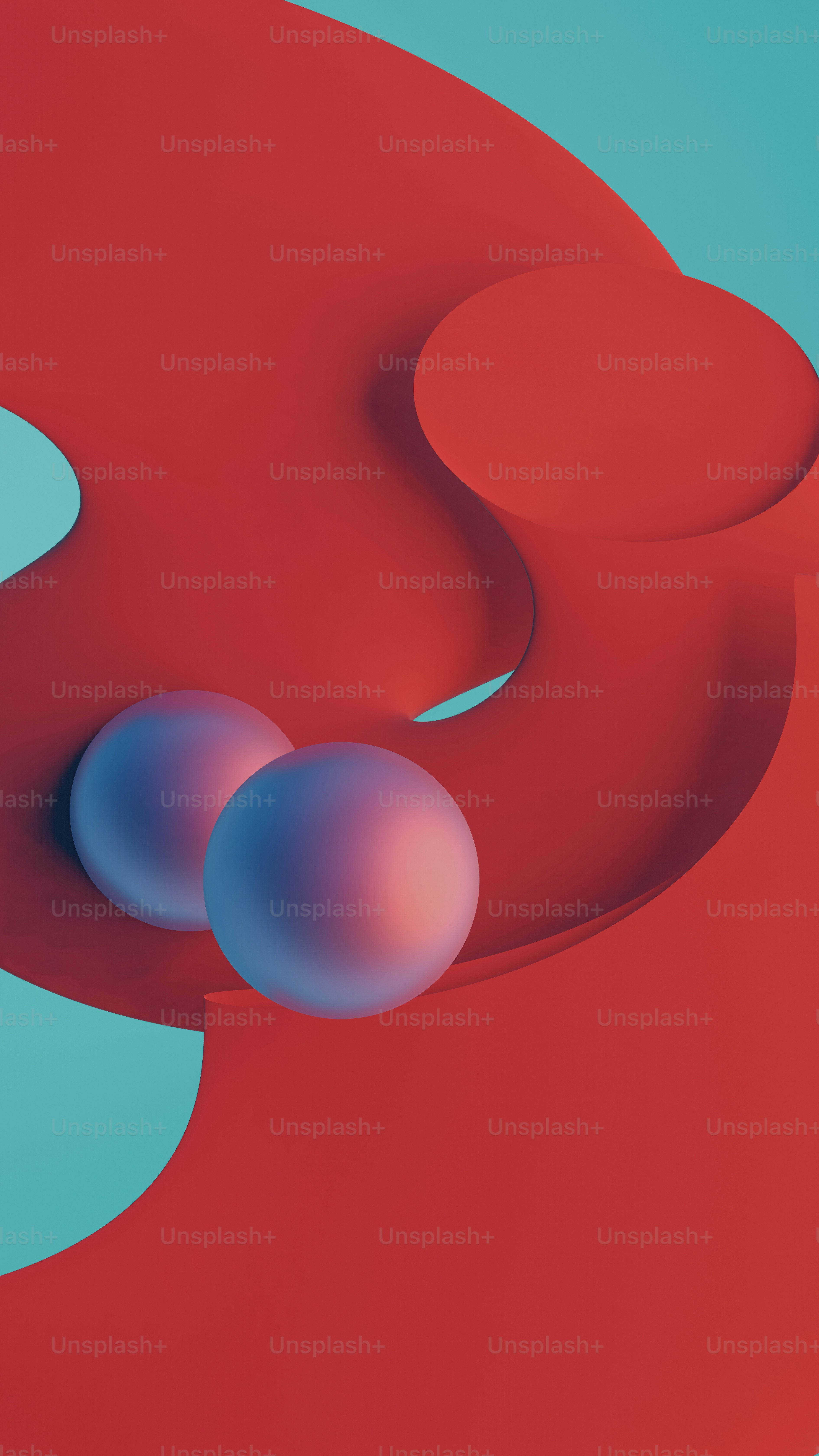 A red object with three blue balls in it photo – Background Image on ...