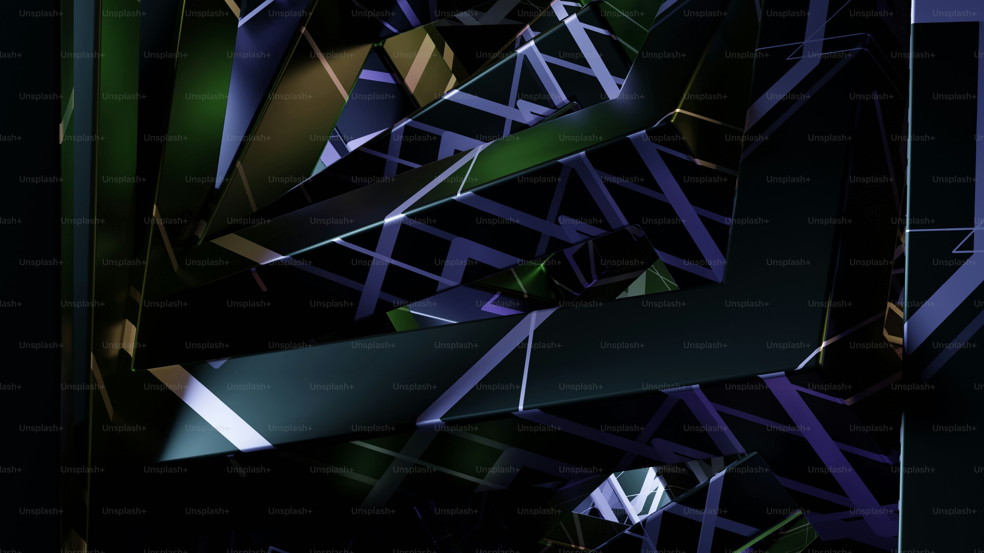 A black background with two different colored shapes photo – 3d render ...