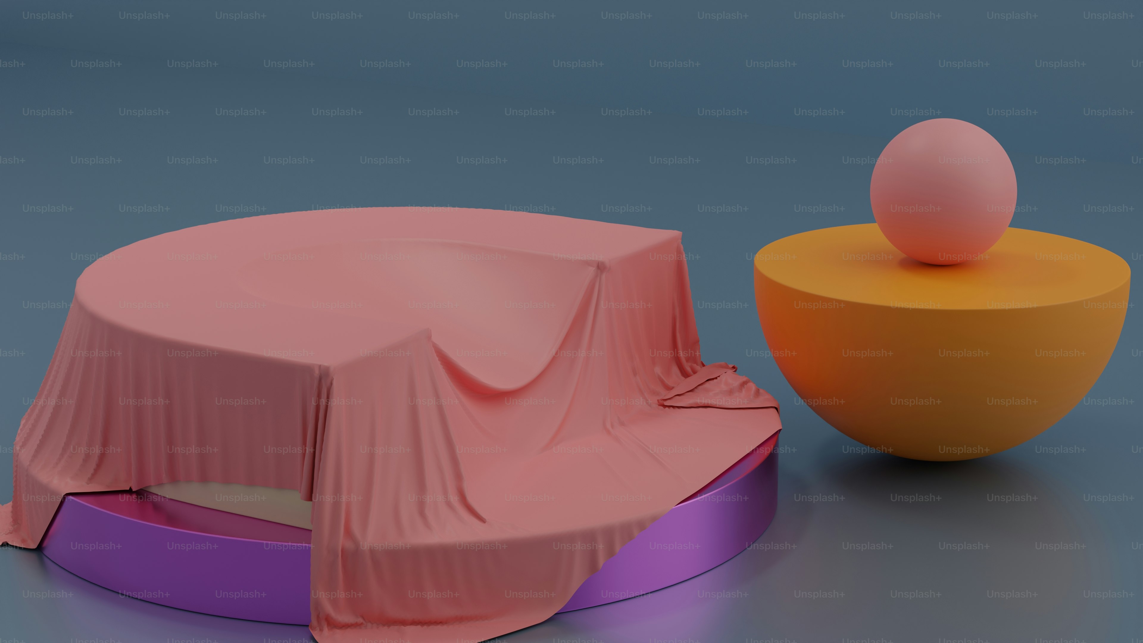 A pink object sitting next to a yellow object photo – Abstract ...