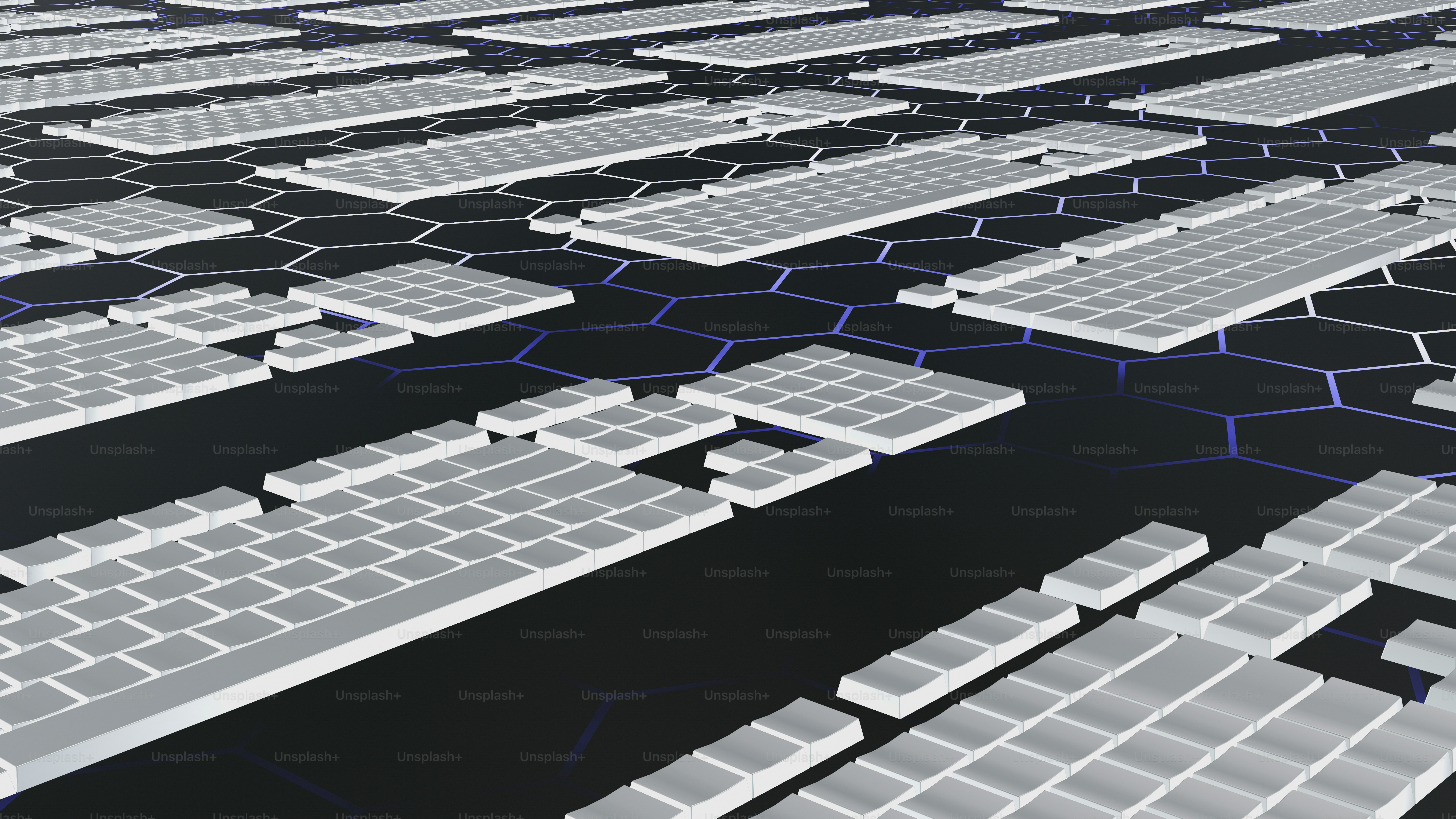 A computer keyboard is surrounded by rows of keyboards photo – Internet ...