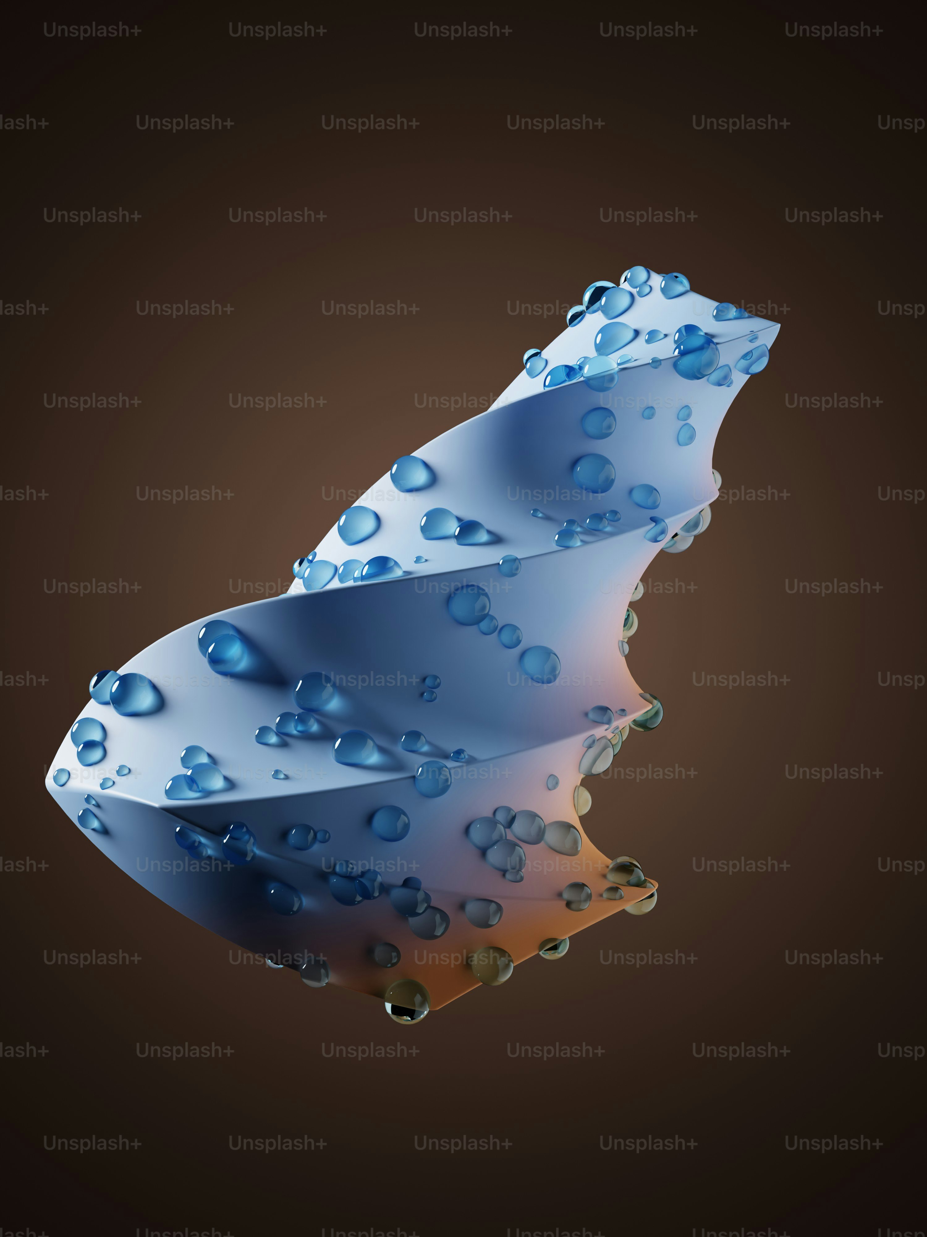 A blue object with water droplets on it photo – Abstract Image on Unsplash