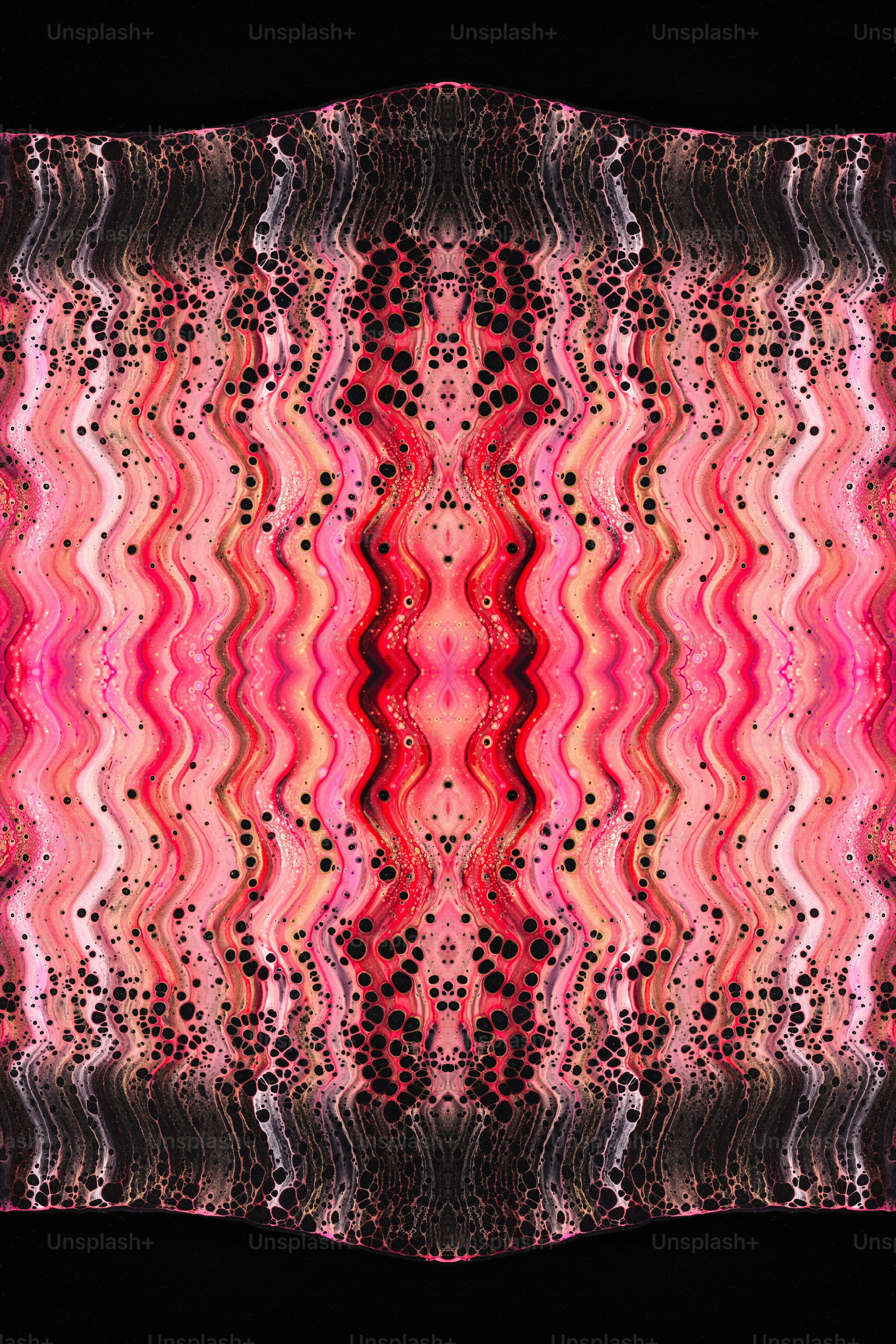 A pink and black pattern with a black background photo – Pattern Image ...