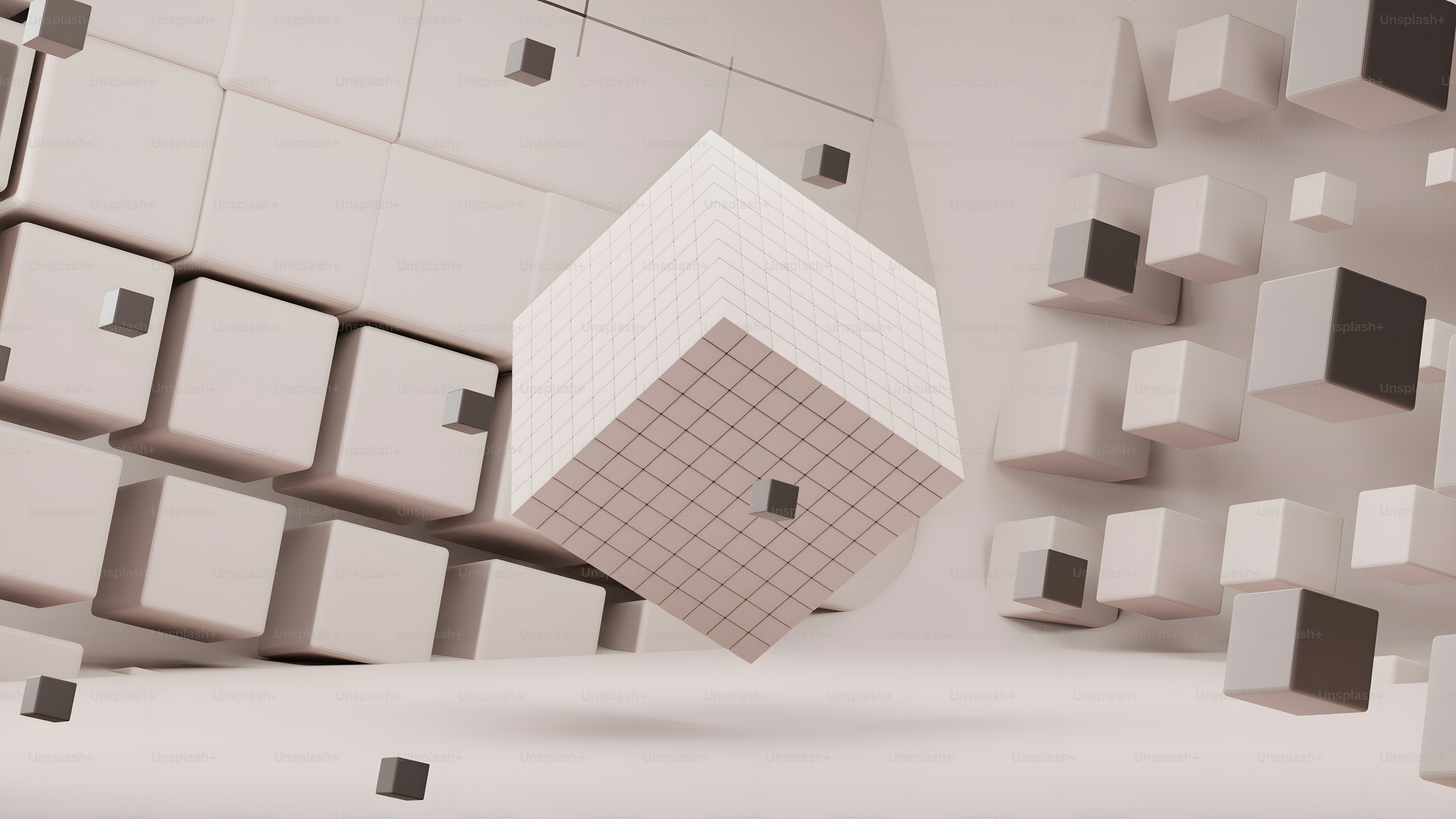 A group of cubes floating in the air photo – Wallpapers Image on Unsplash