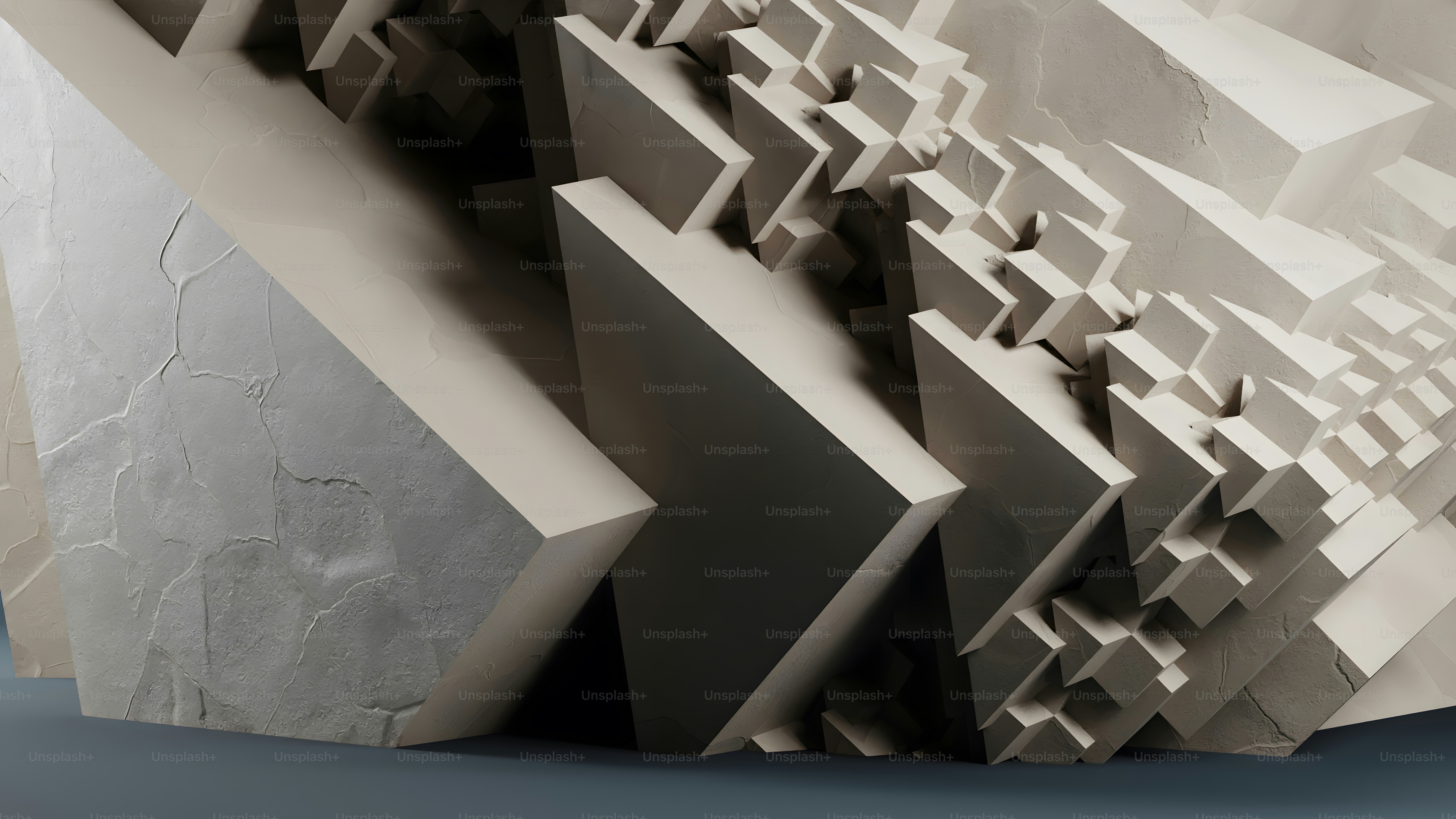 A sculpture made out of blocks of concrete photo – Wallpapers Image on ...