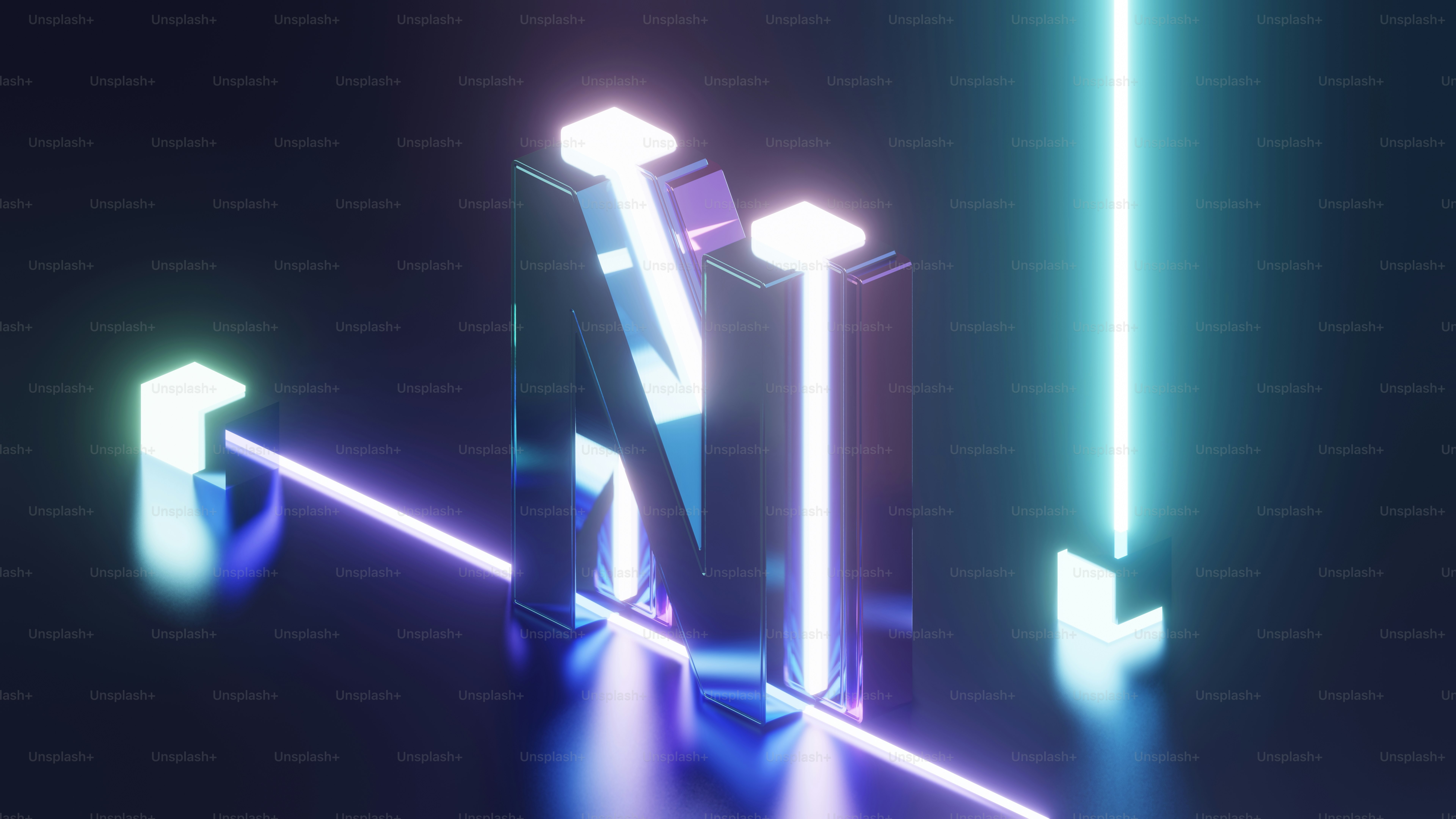 A 3d image of a neon object in the dark photo – Wallpapers Image on ...