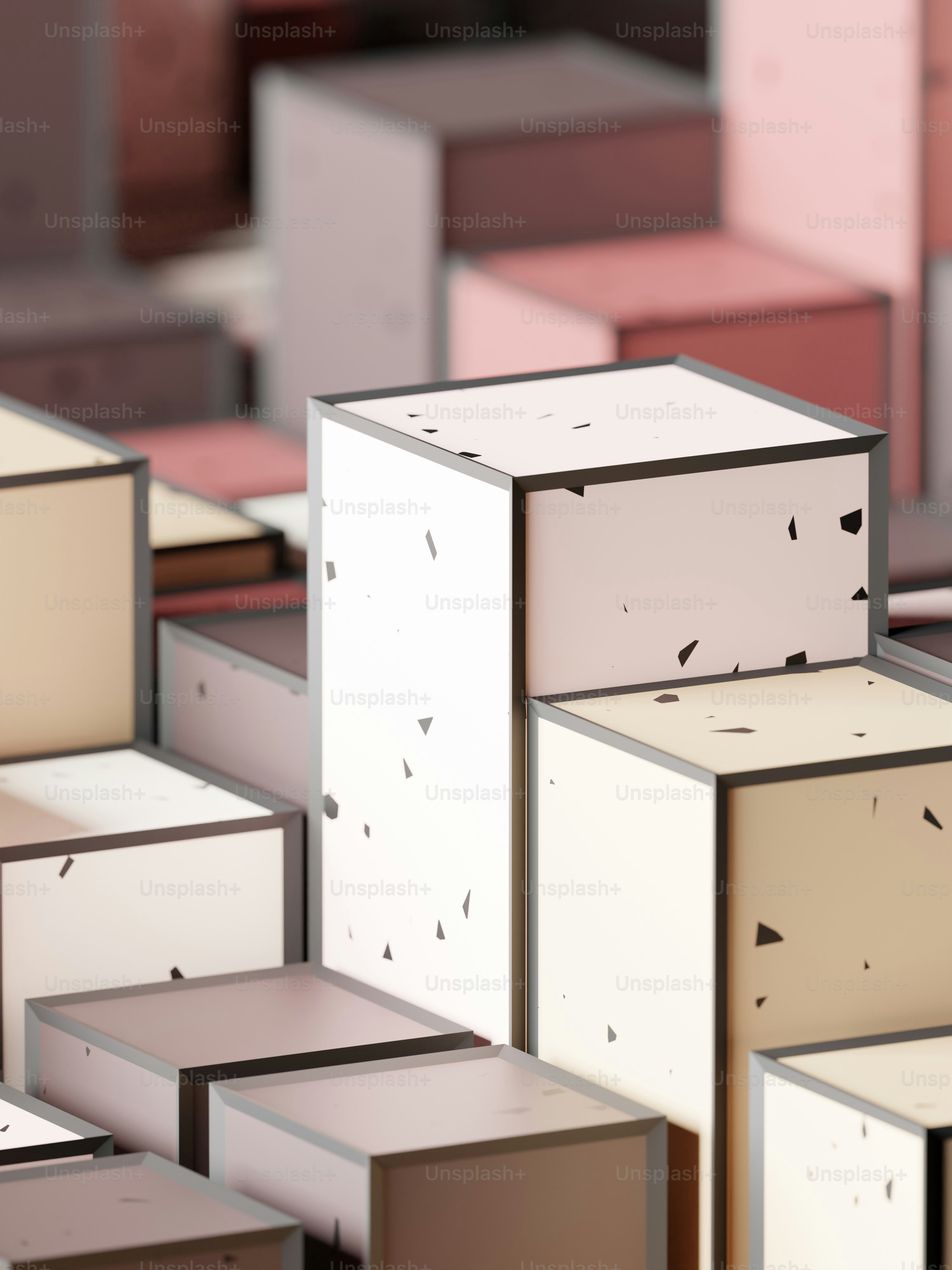 A bunch of boxes that are stacked together photo – Squares Image on ...