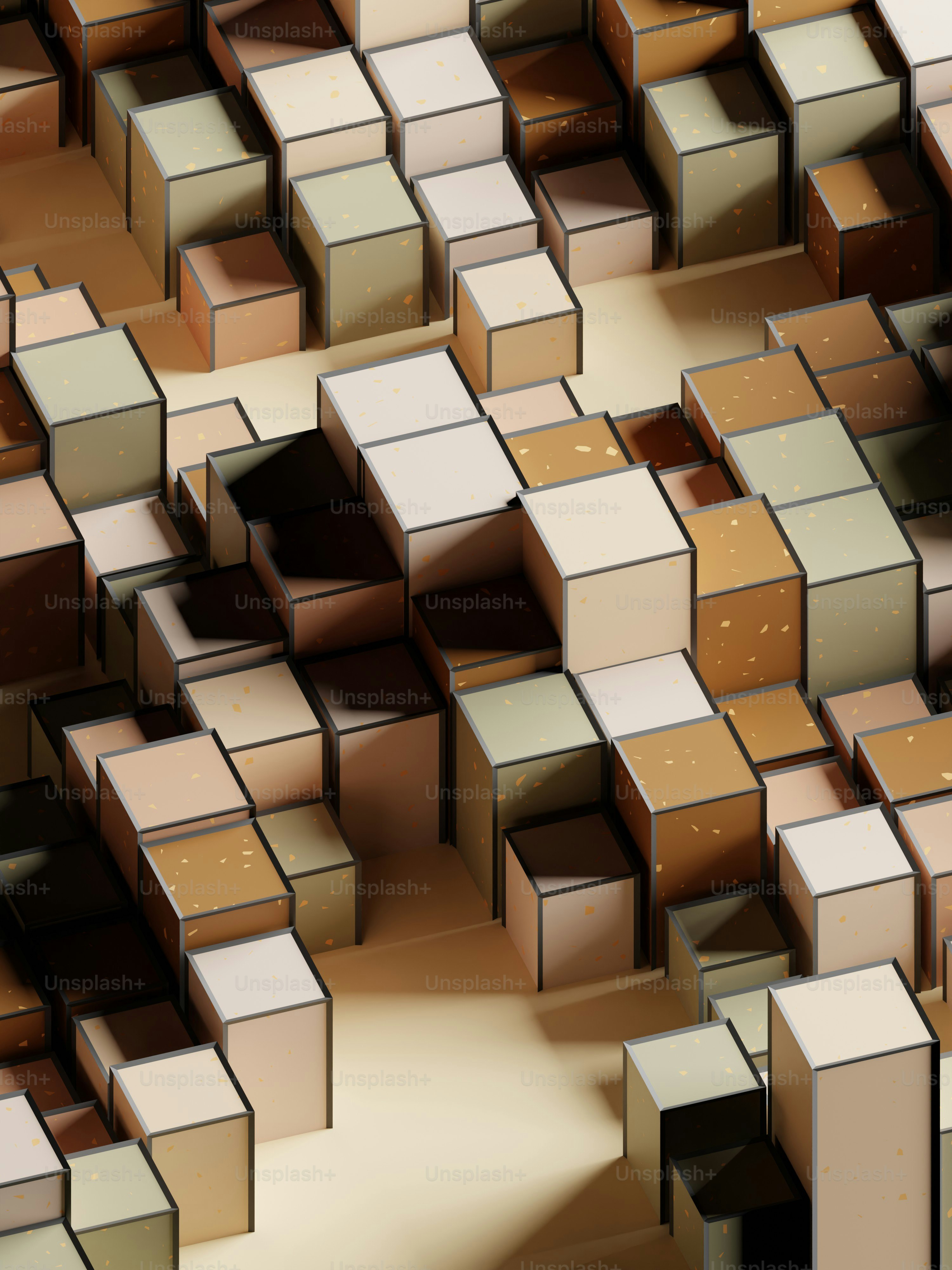 A bunch of cubes that are all different colors photo – Render Image on ...