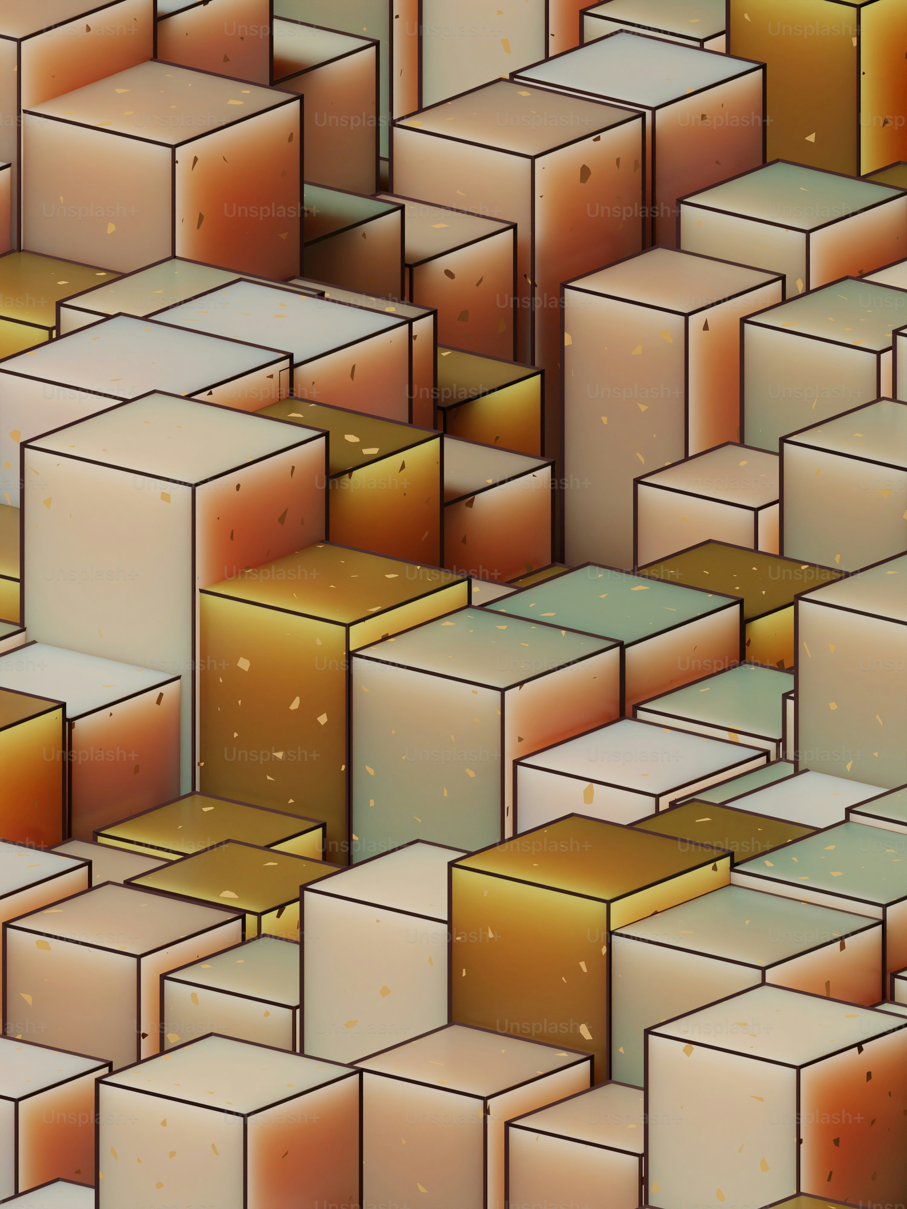 A bunch of cubes that are green and white photo – Block background ...