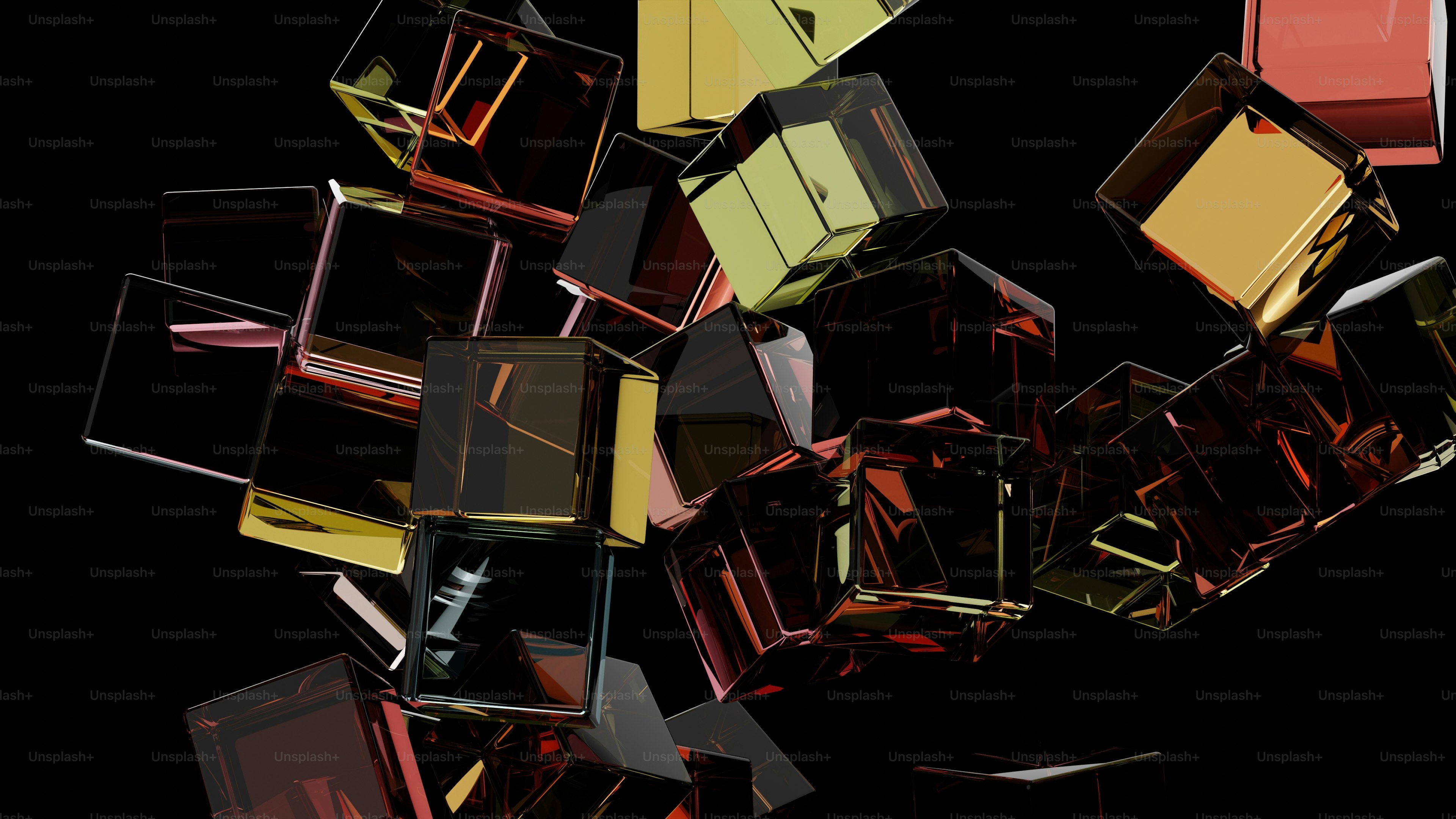 A bunch of cubes that are in the air photo – 3d render Image on Unsplash