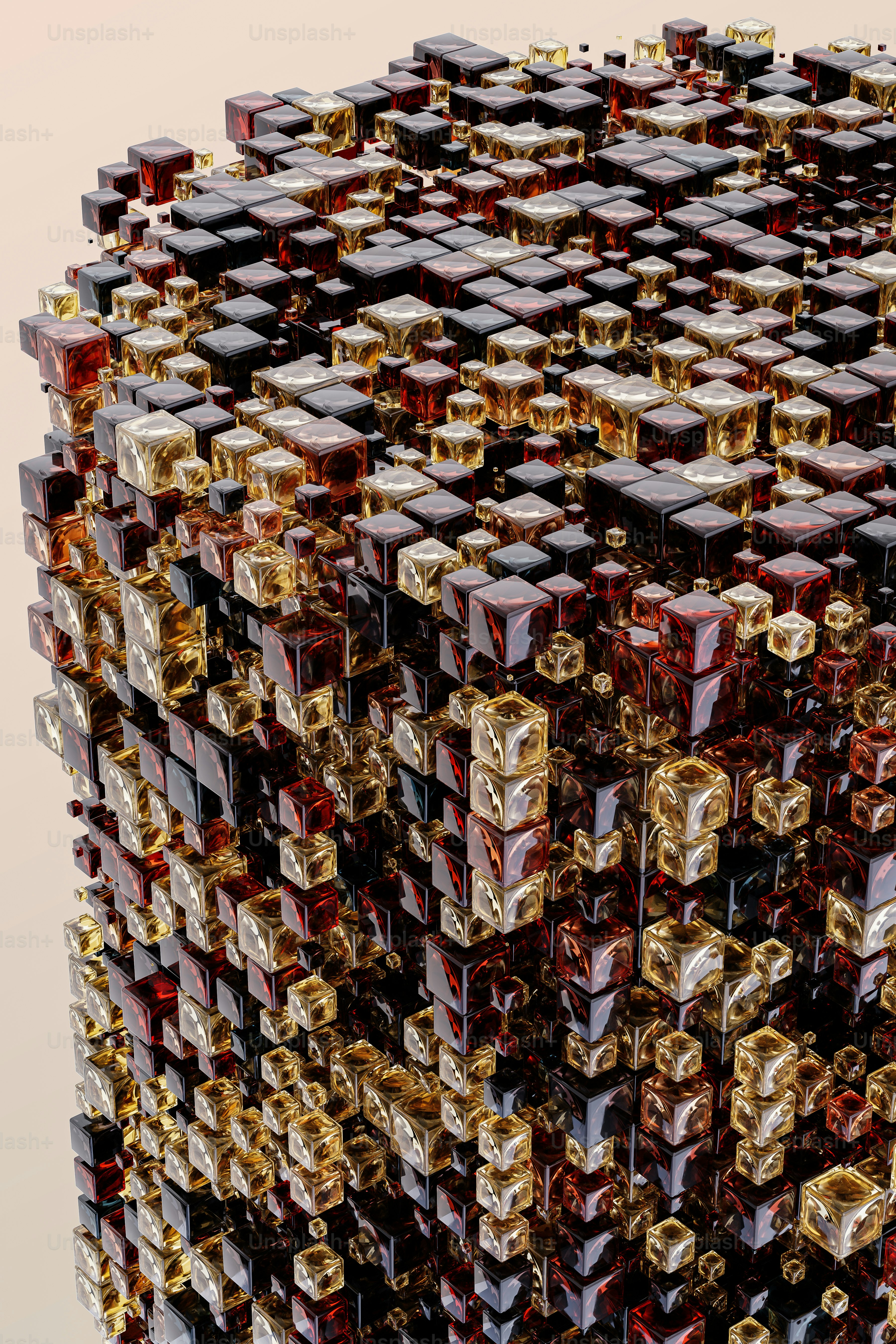 A close up of a very complex object made of cubes photo – Screen saver ...