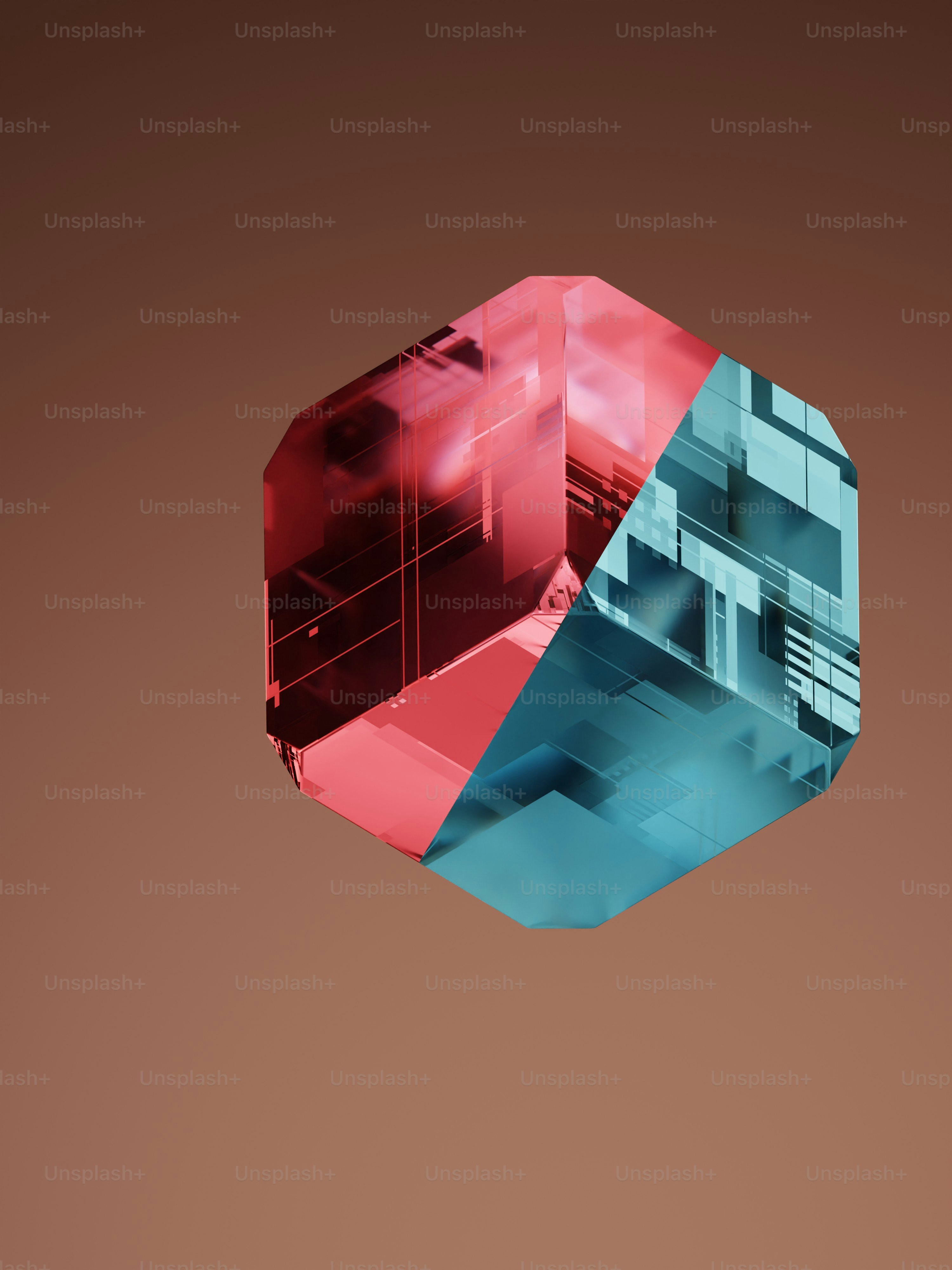 Un objet rouge et bleu flottant dans les airs photo – Bloquer Photo sur ...