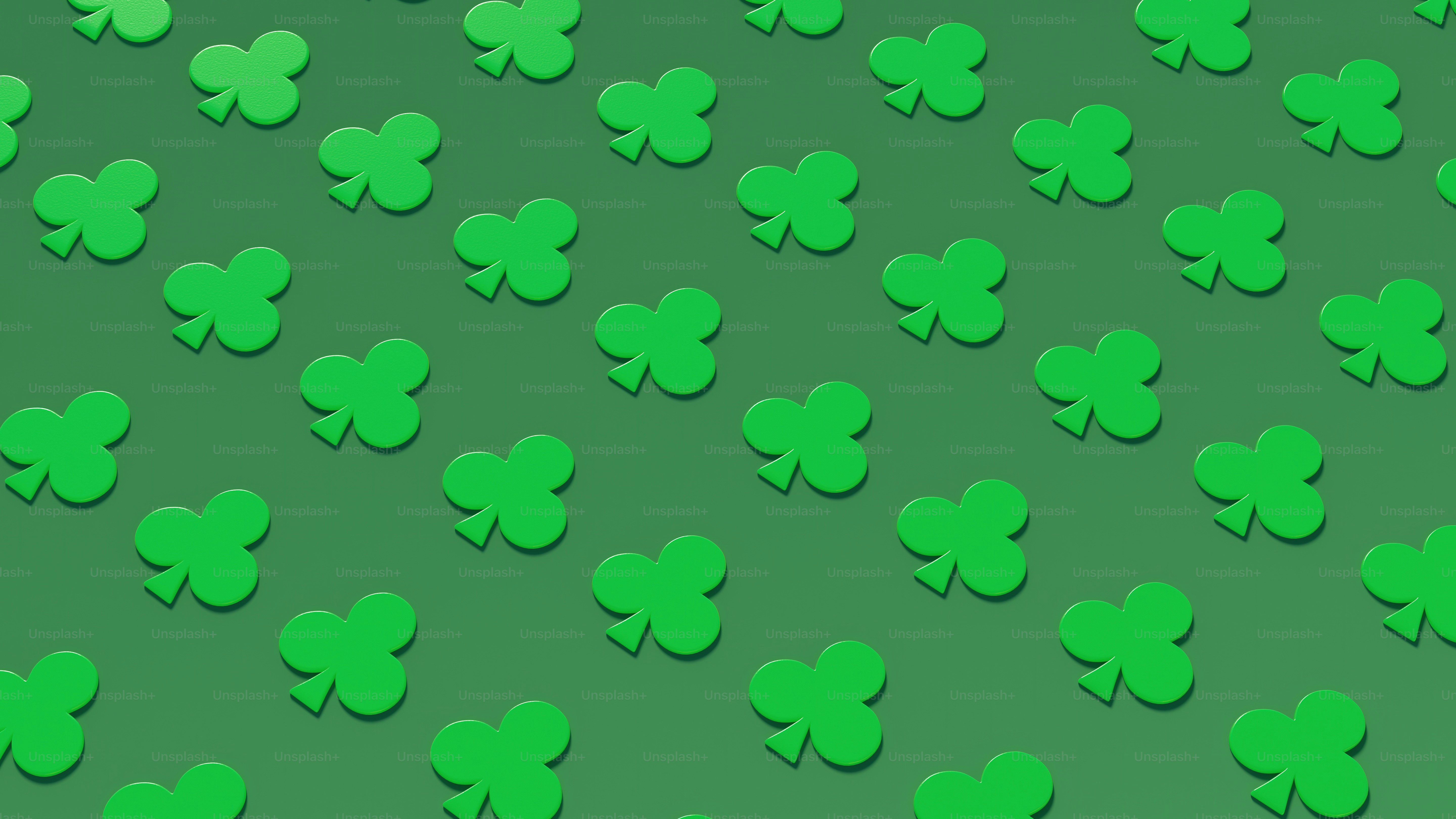 A lot of green shamrocks on a green background photo – Green Image on ...