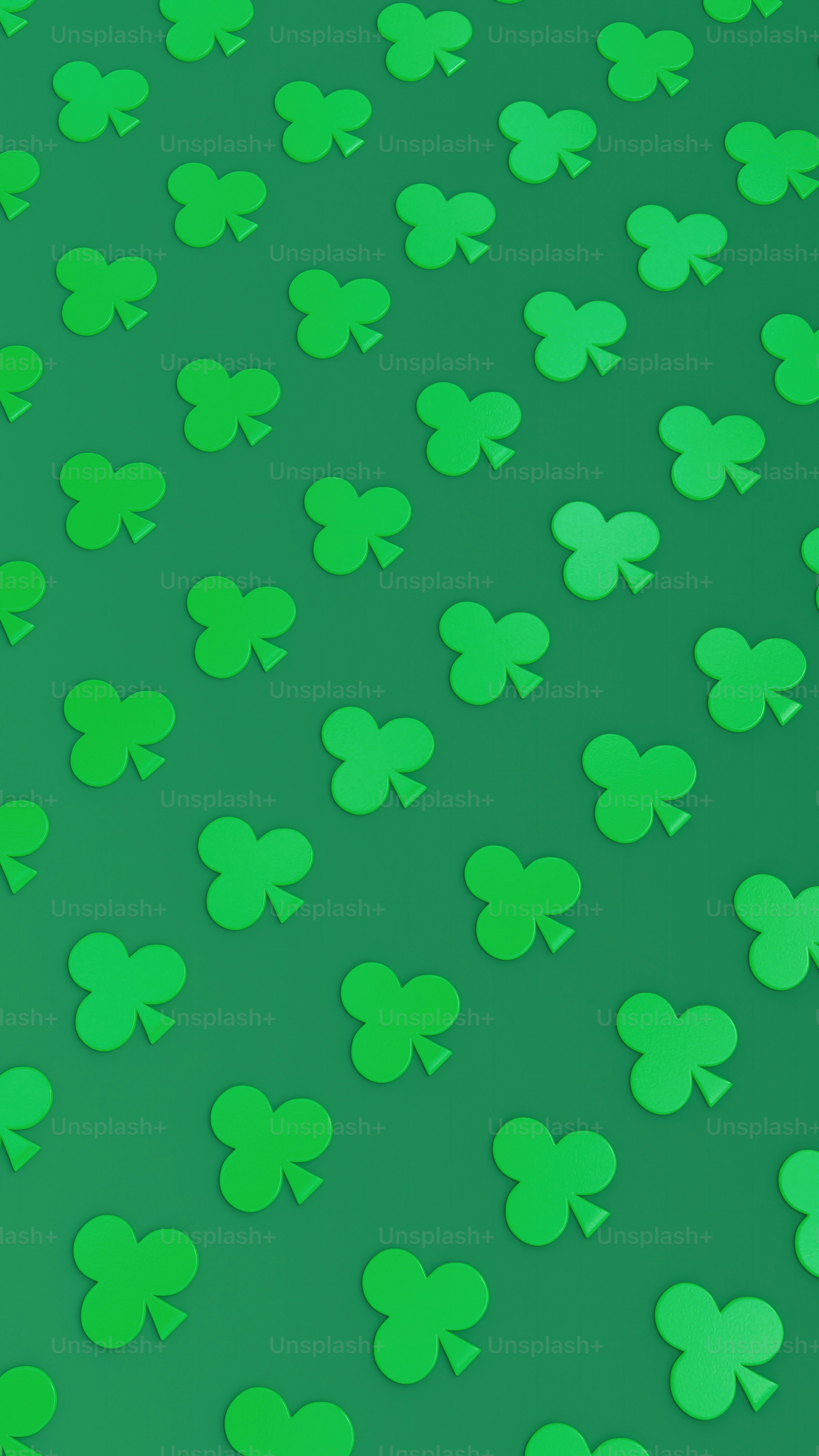 A lot of green shamrocks on a green background photo – Green Image on ...