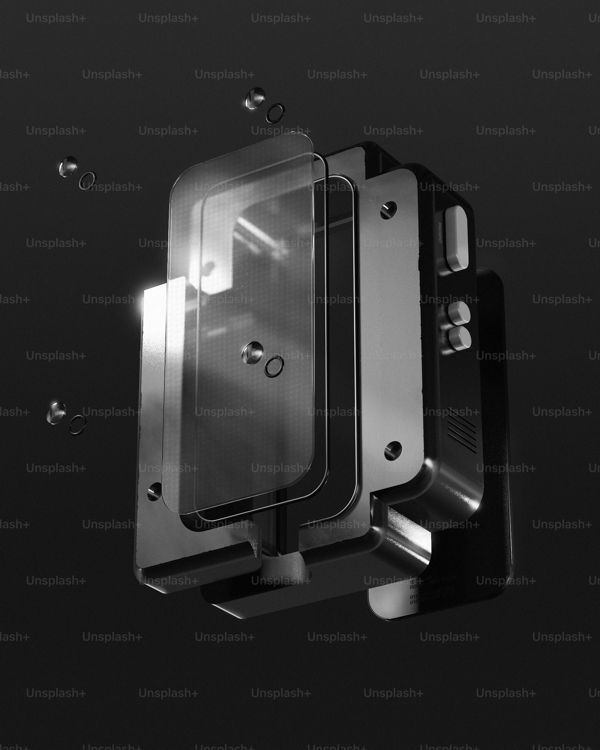 A black and white photo of a metal object photo – Resource database ...