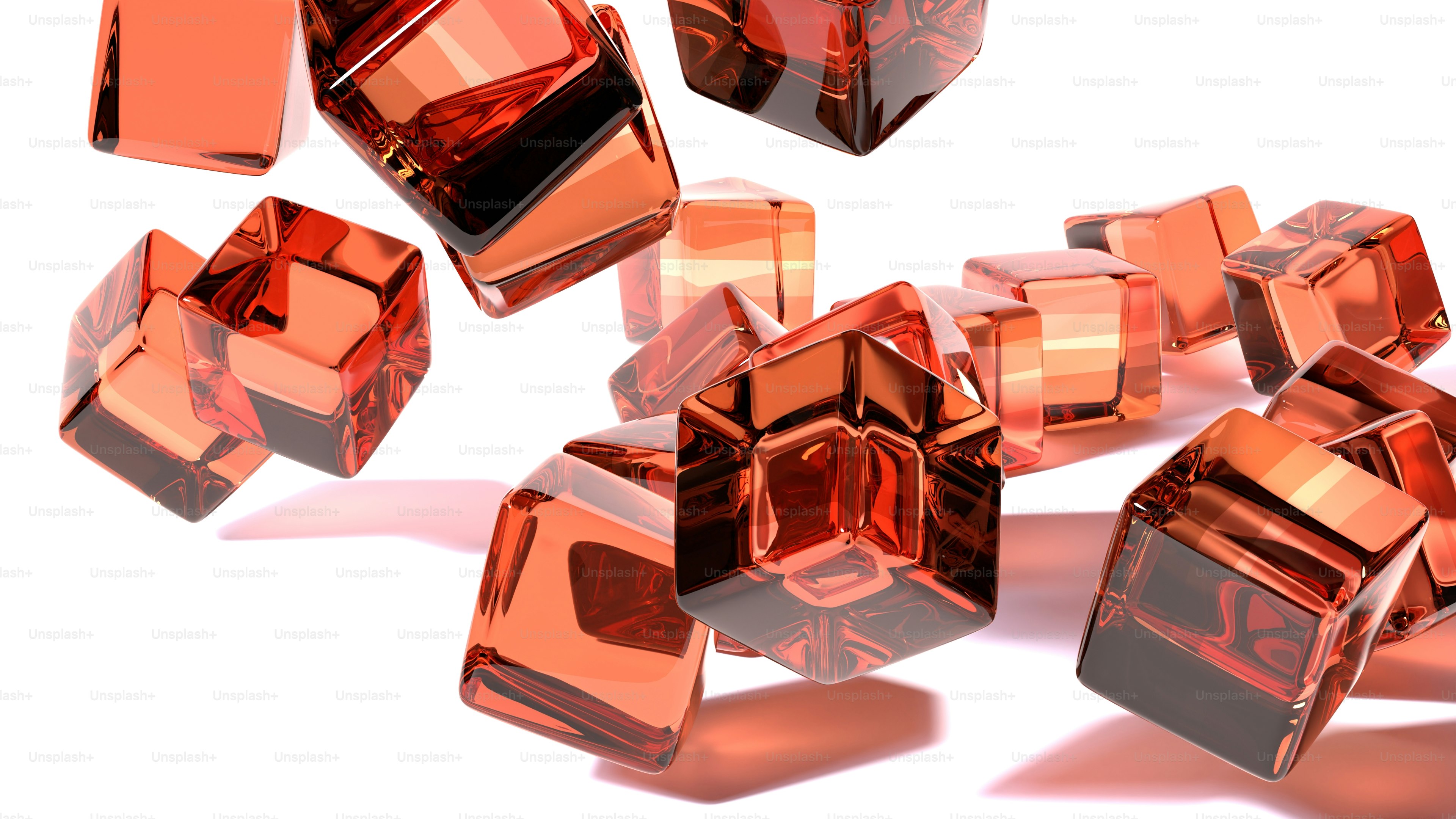 A group of orange cubes sitting on top of each other photo – 3d render ...