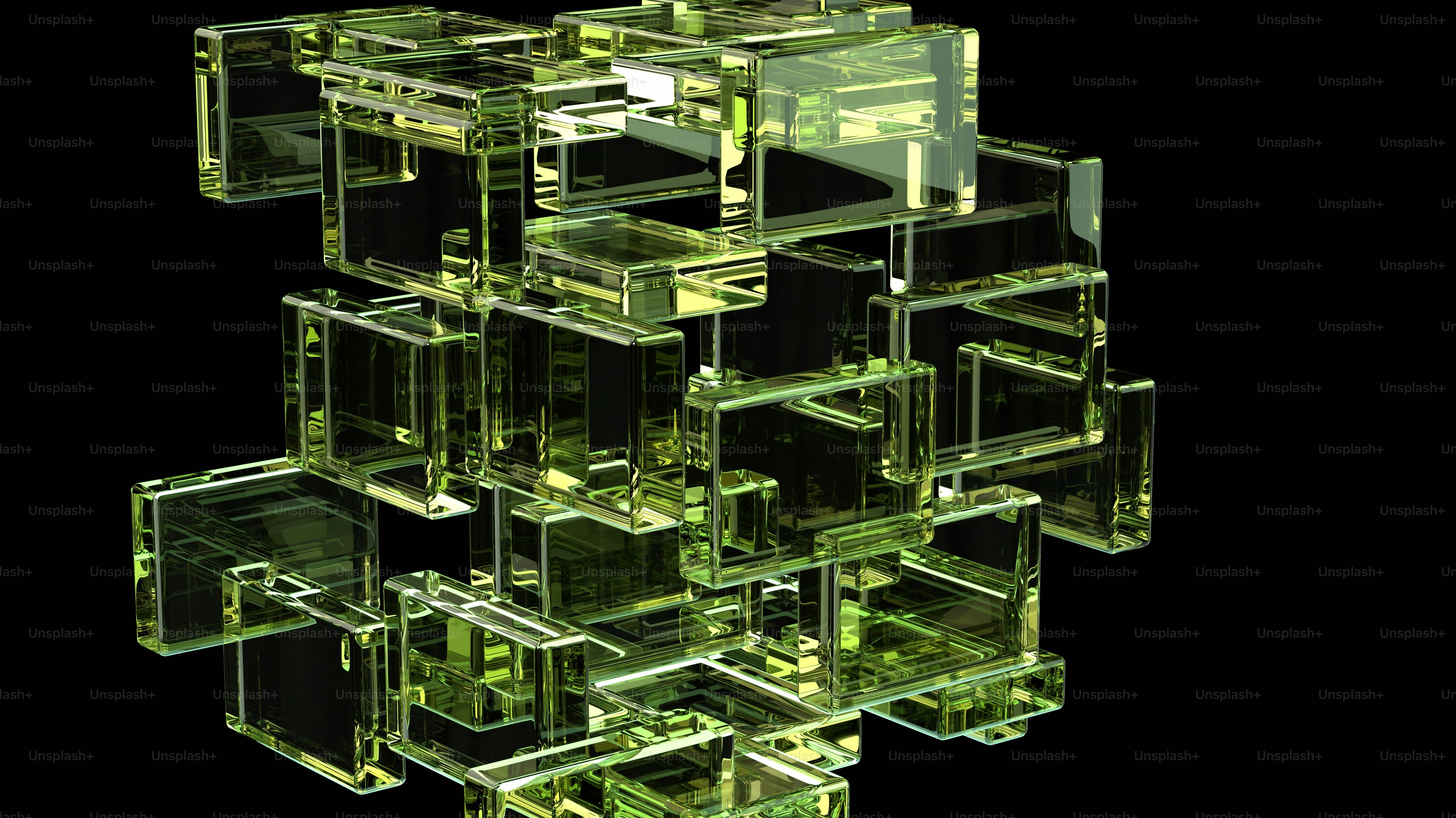 A group of cubes that are stacked together photo – 3d render Image on ...