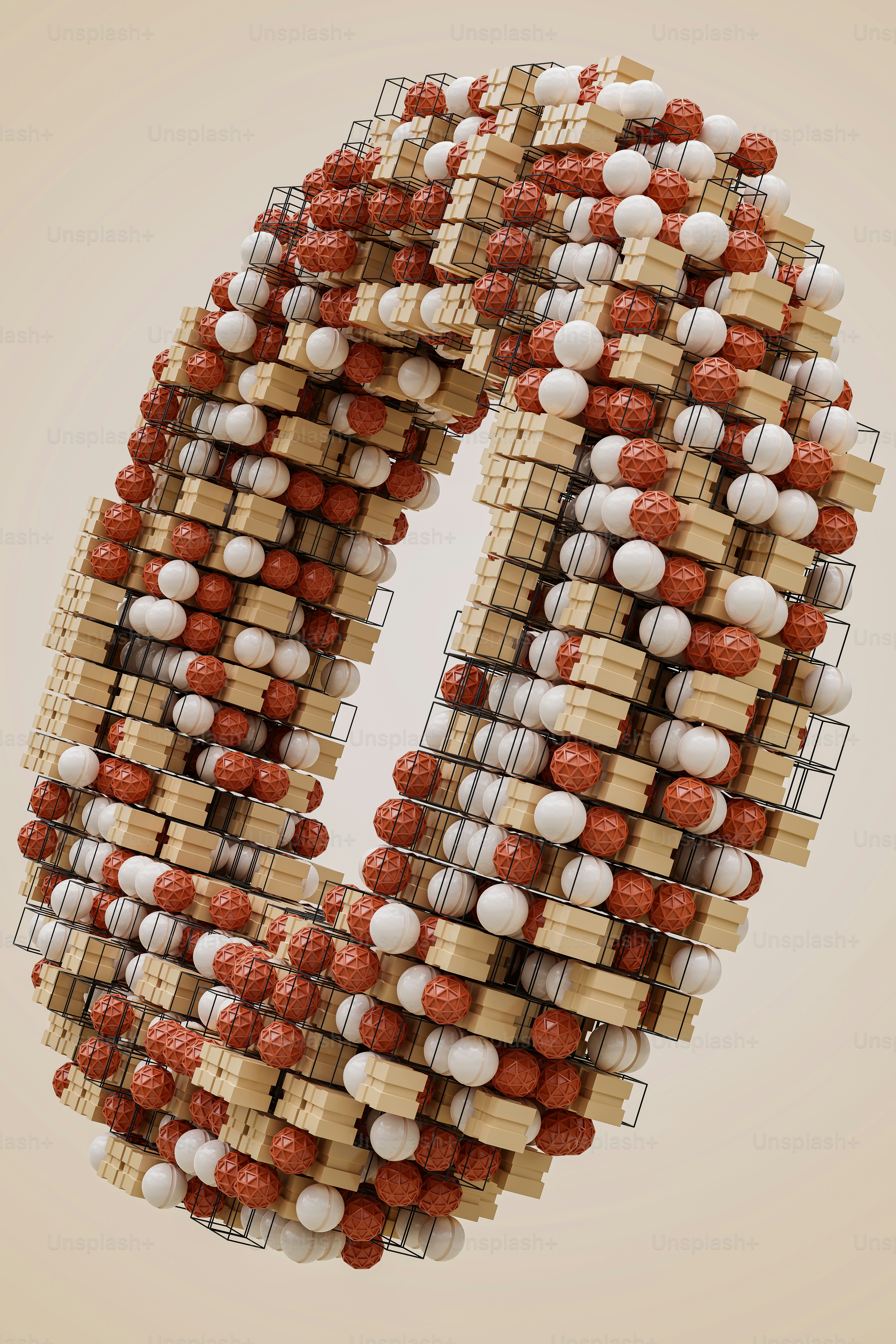 A letter made out of wooden blocks and balls photo – Wallpaper Image on ...