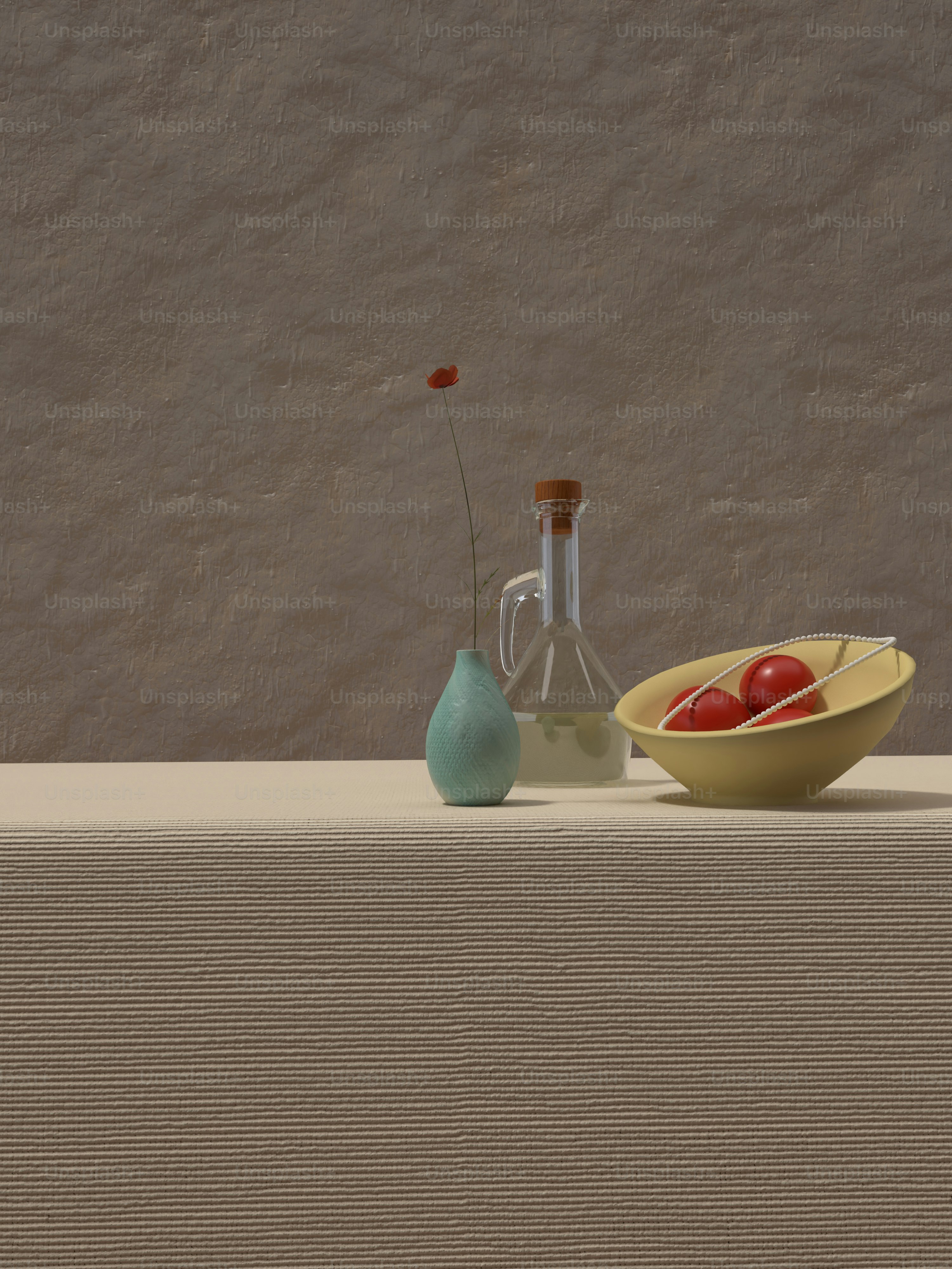 Un tazón de cerezas y una botella de vino sobre una mesa foto – Imagen ...