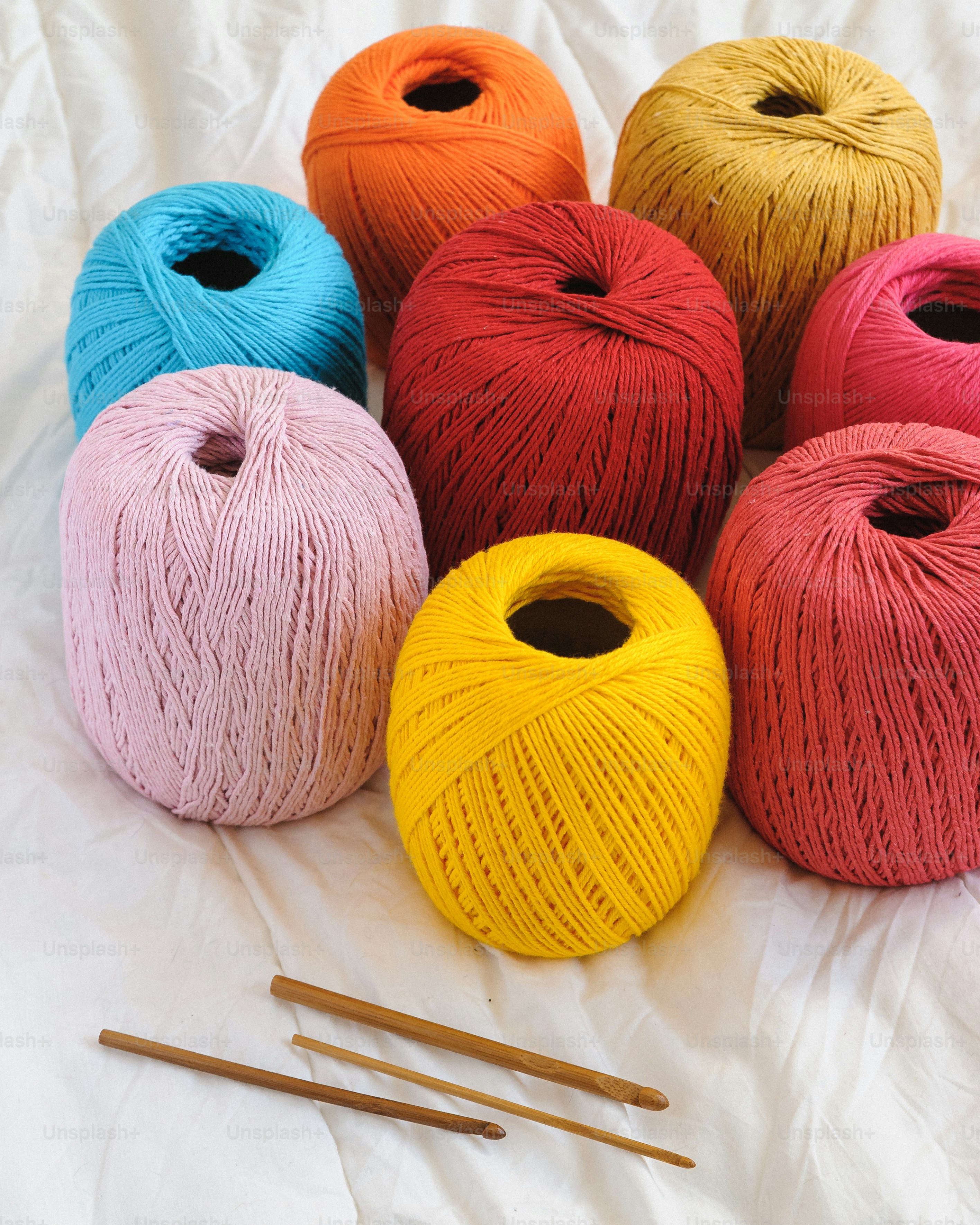 A close up of many different colors of yarn photo – Crafts Image on ...