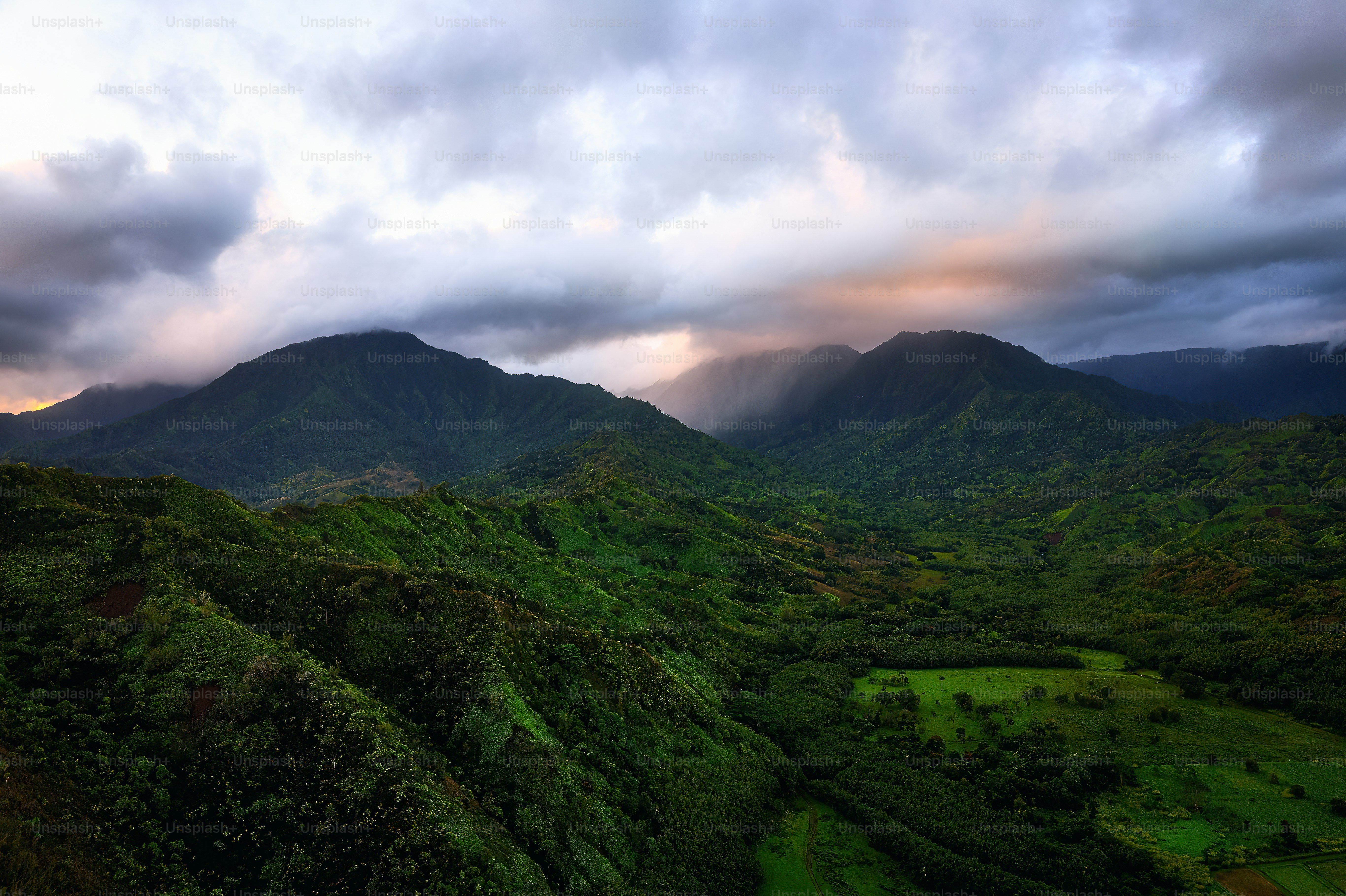 An aerial view of a lush green valley photo – Hawaii Image on Unsplash