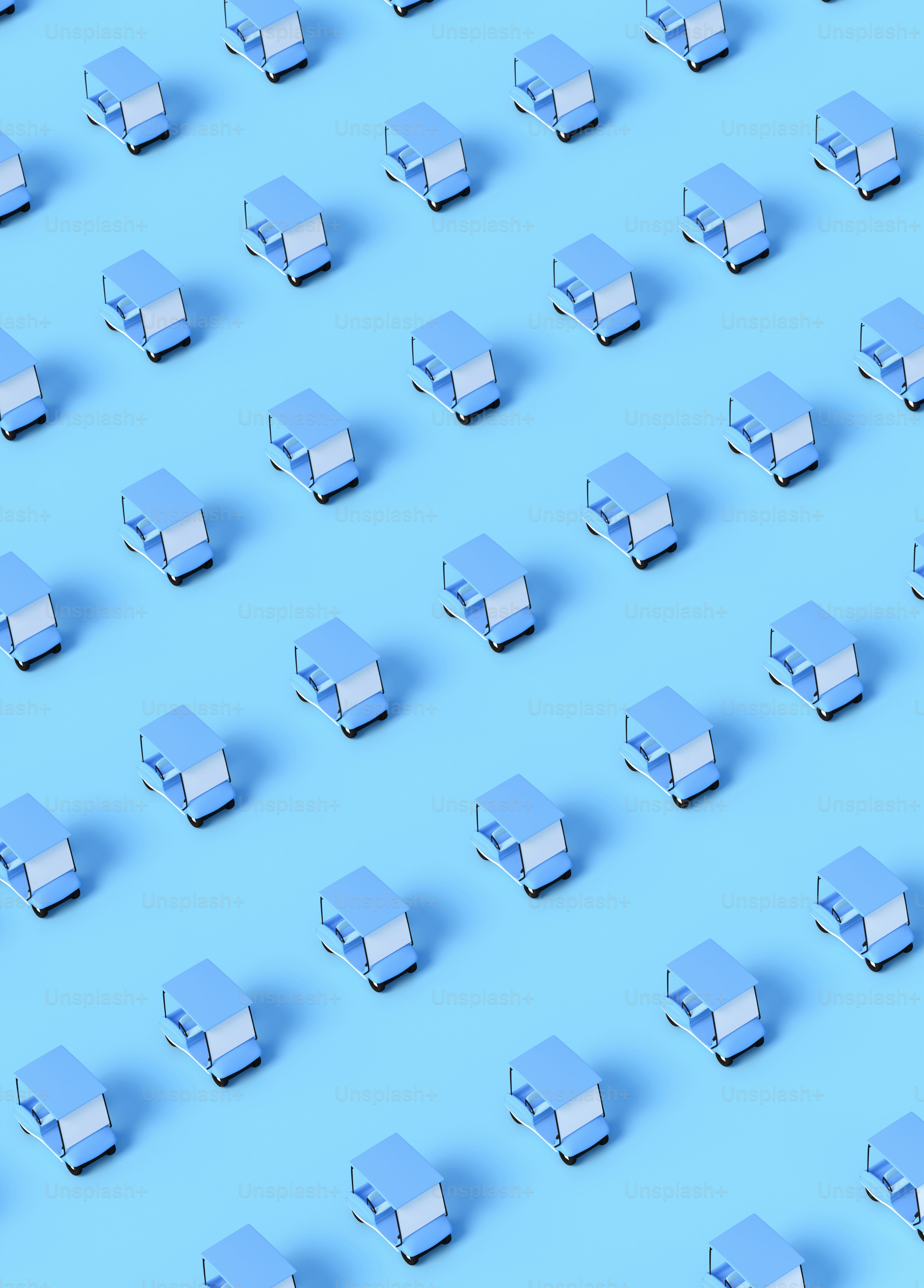 A lot of small blue objects on a blue background photo – 3d Image on ...