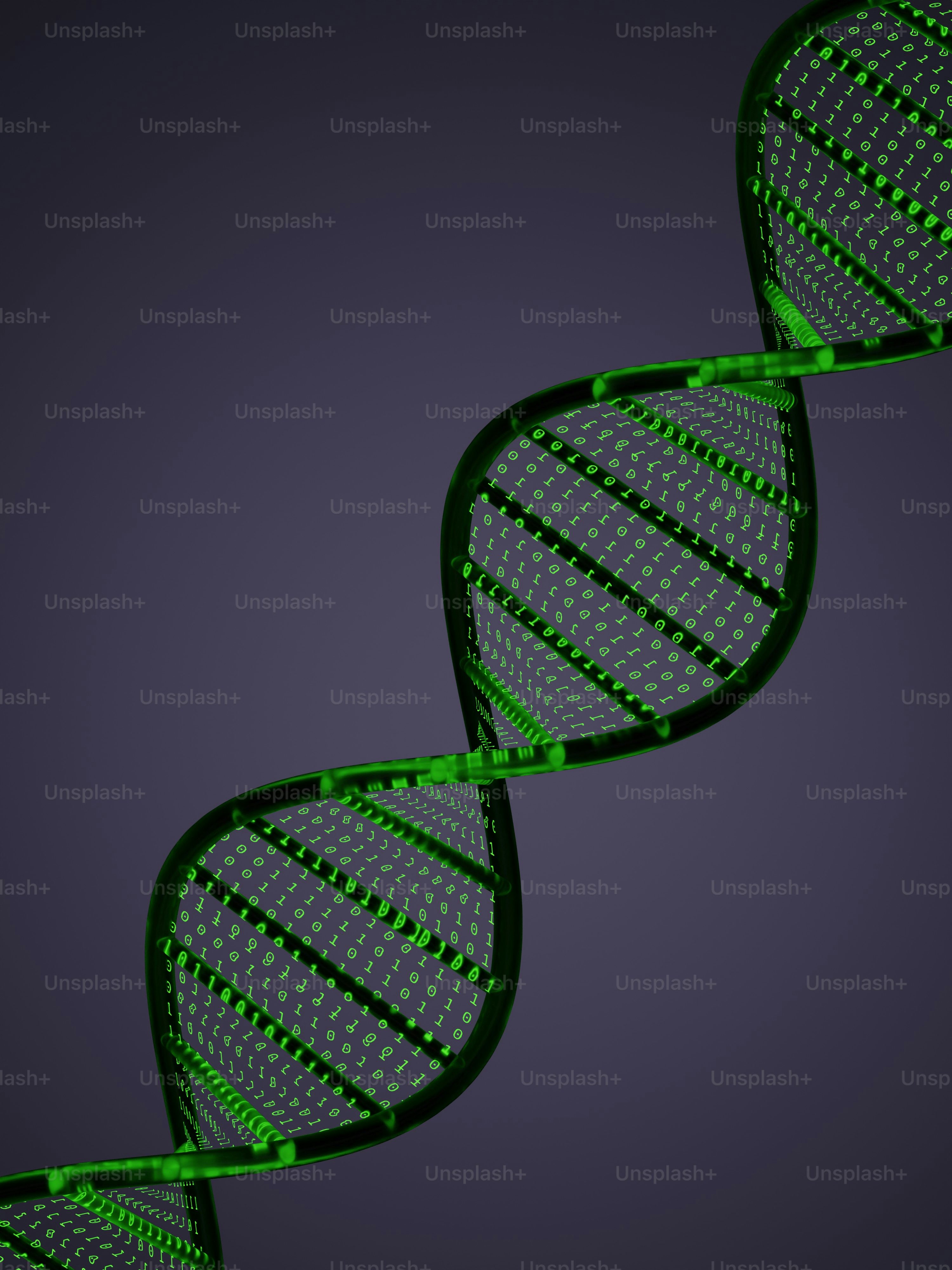 Una representación 3D de una estructura verde y negra de doble hebra ... Una representación 3D de una estructura verde y negra de doble hebra ...