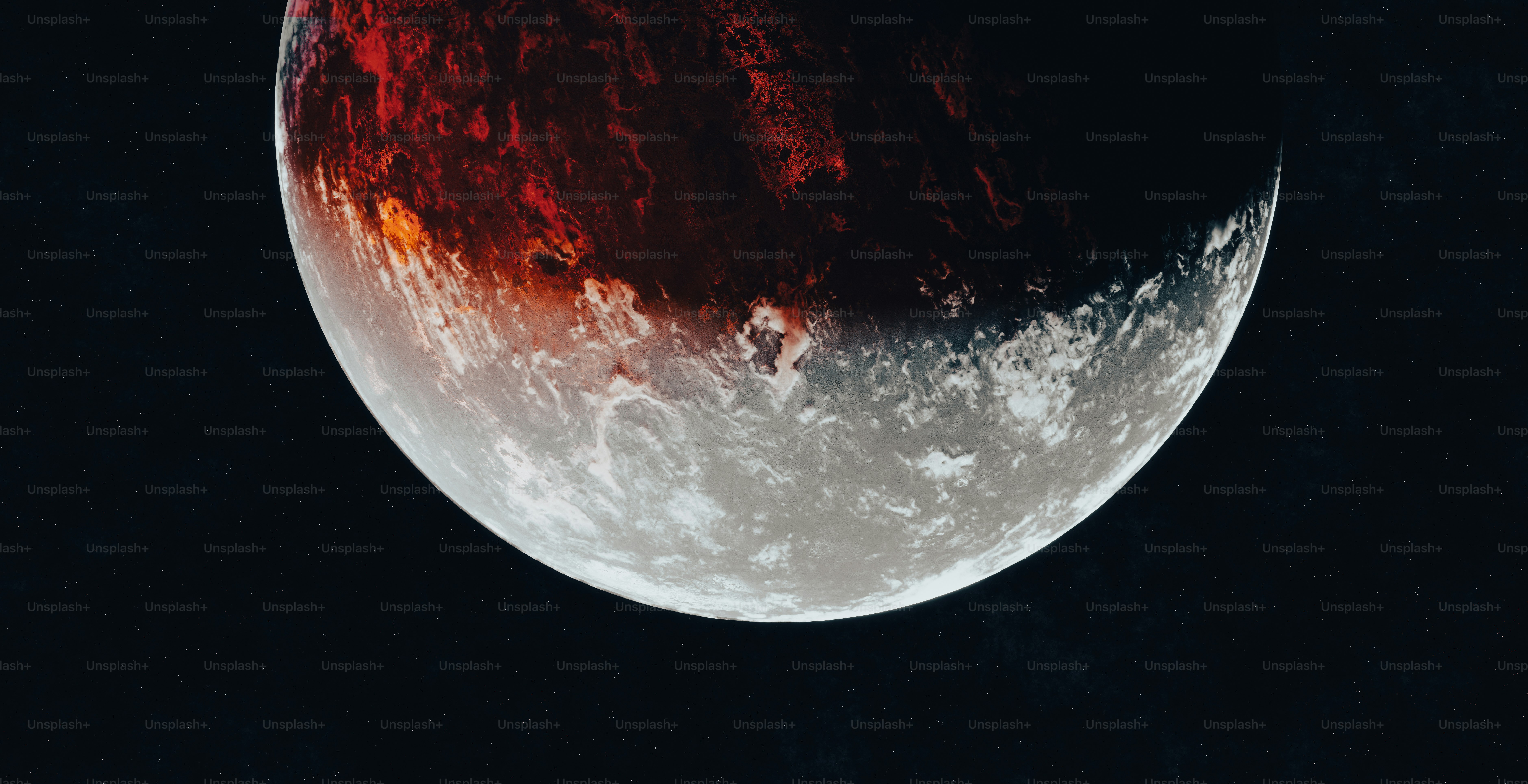 A close up of a red and white moon photo – Planet Image on Unsplash