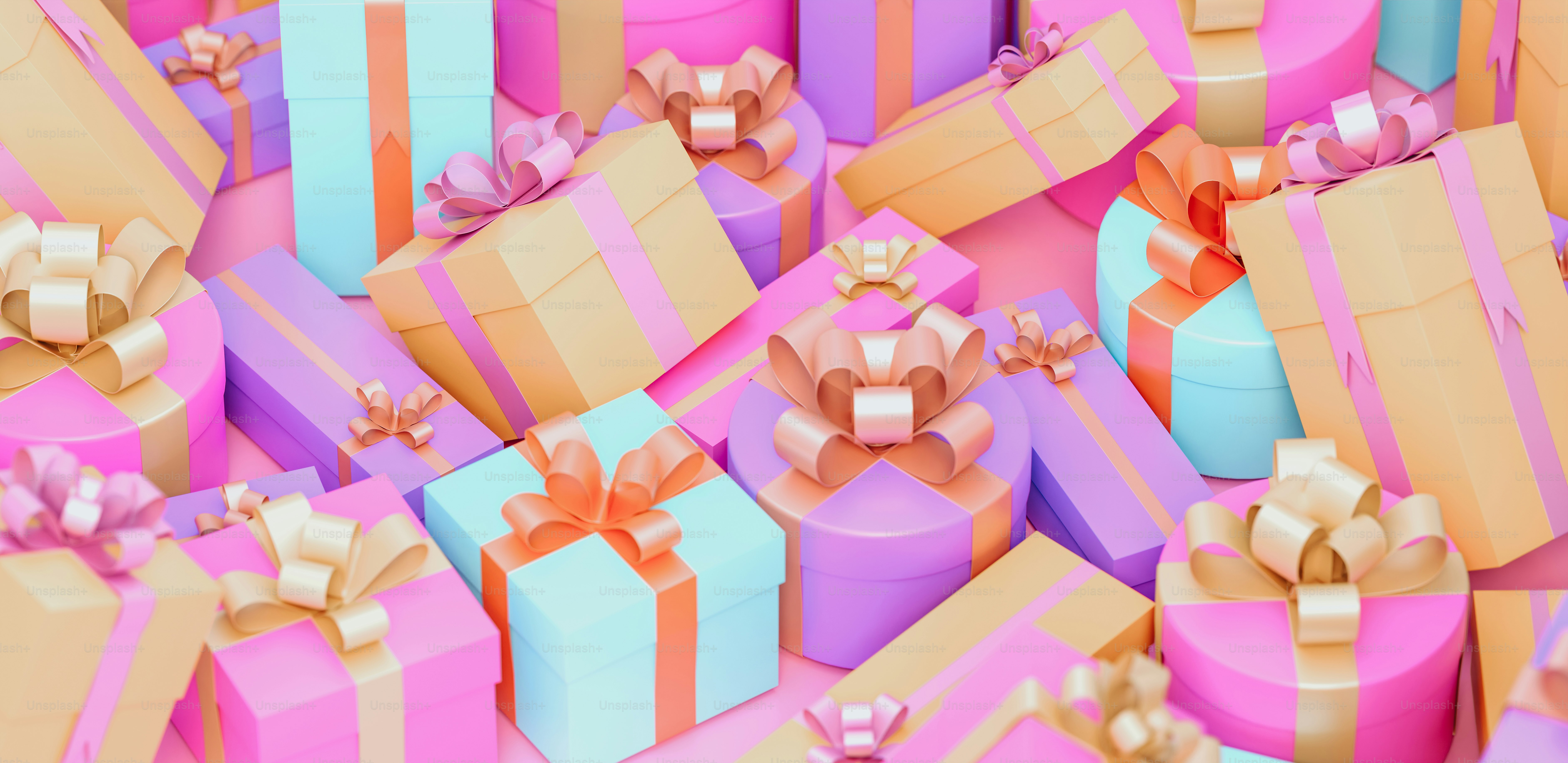 A pile of black and gold wrapped presents photo – Full hd wallpaper ...