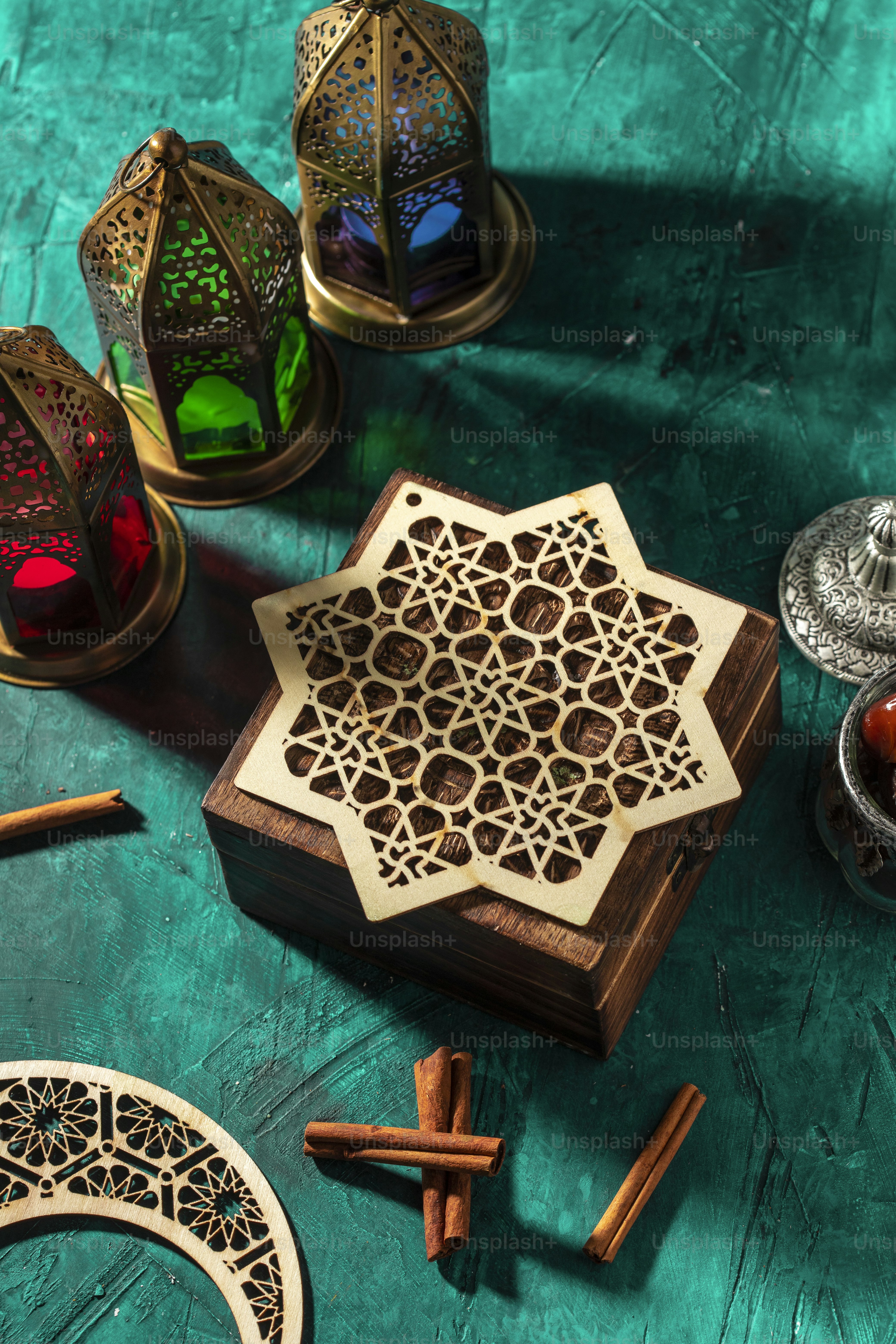 A table topped with lots of different types of items photo – Islam ...