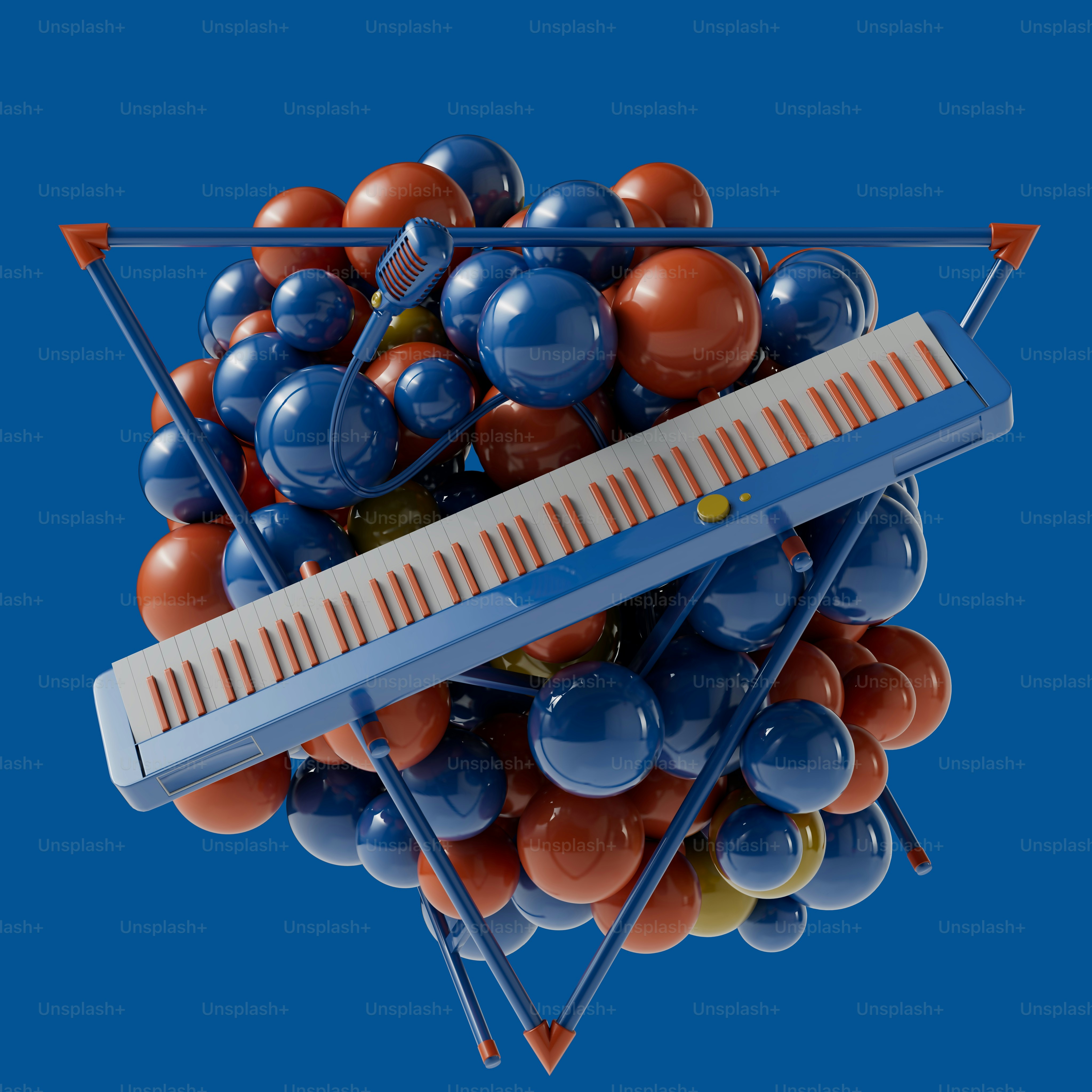 A bunch of balls and a ruler on a blue background photo – Full hd ...