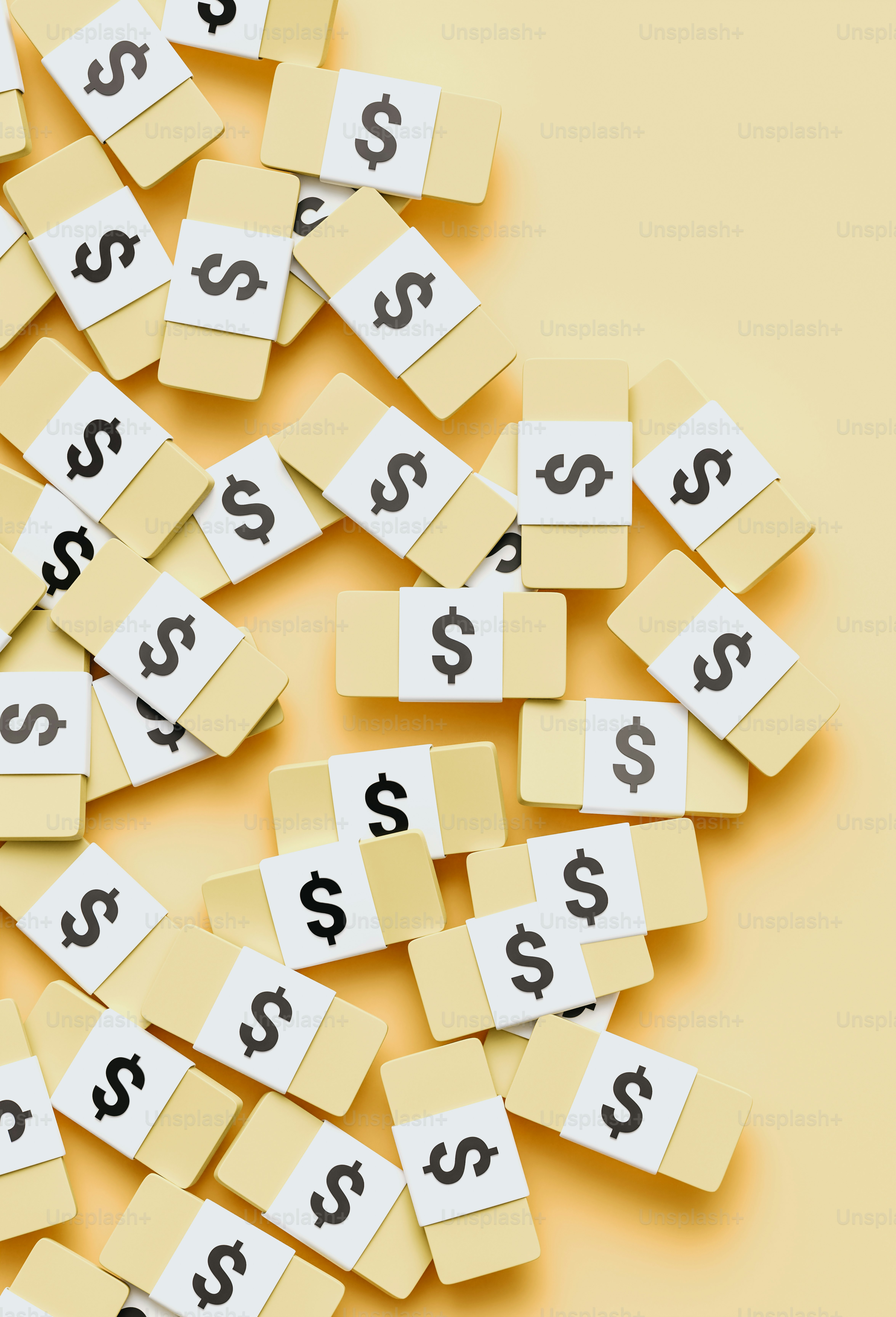 A pile of sticky notes with dollar signs on them photo – Currency Image ...