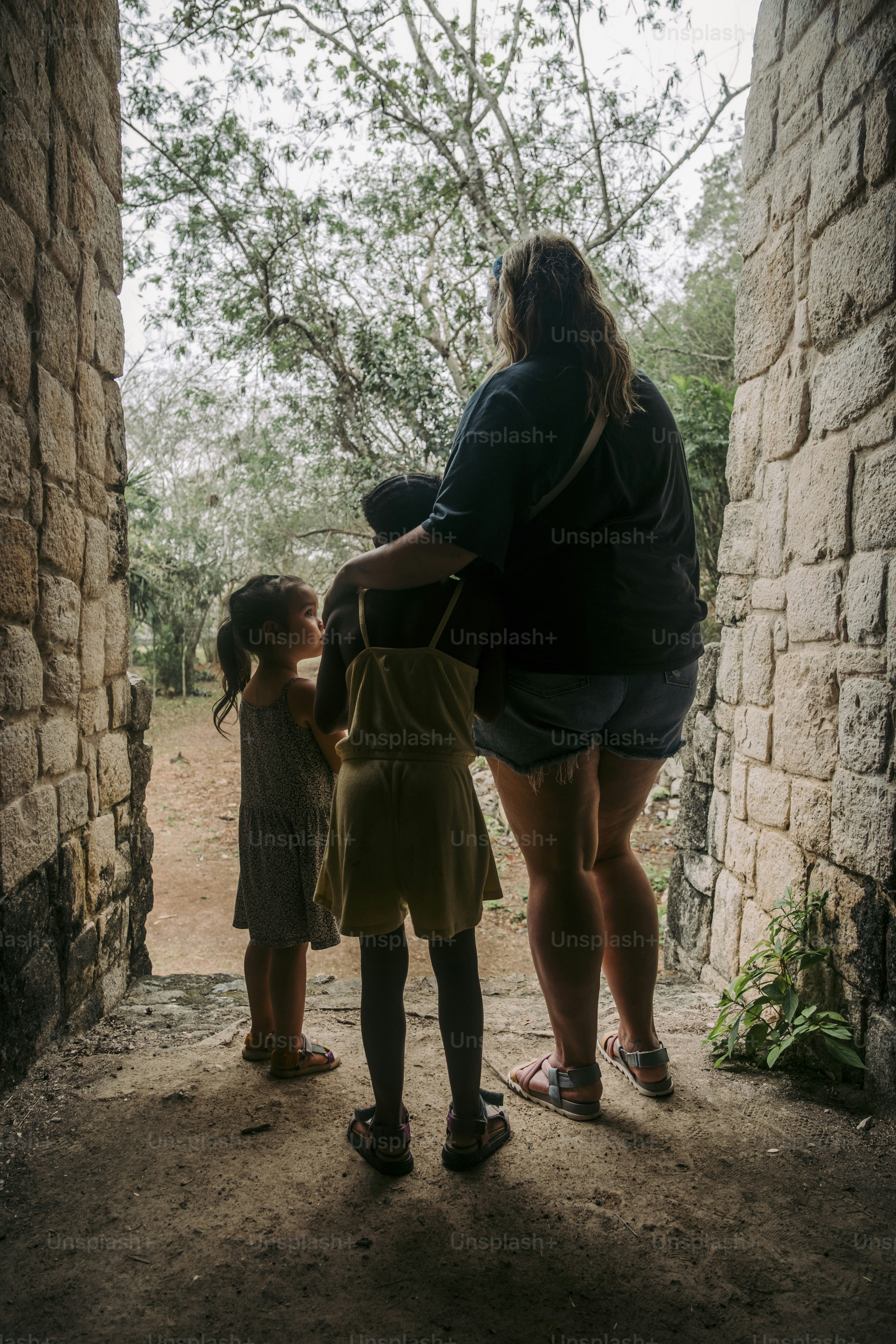 Two Little Girls Walking