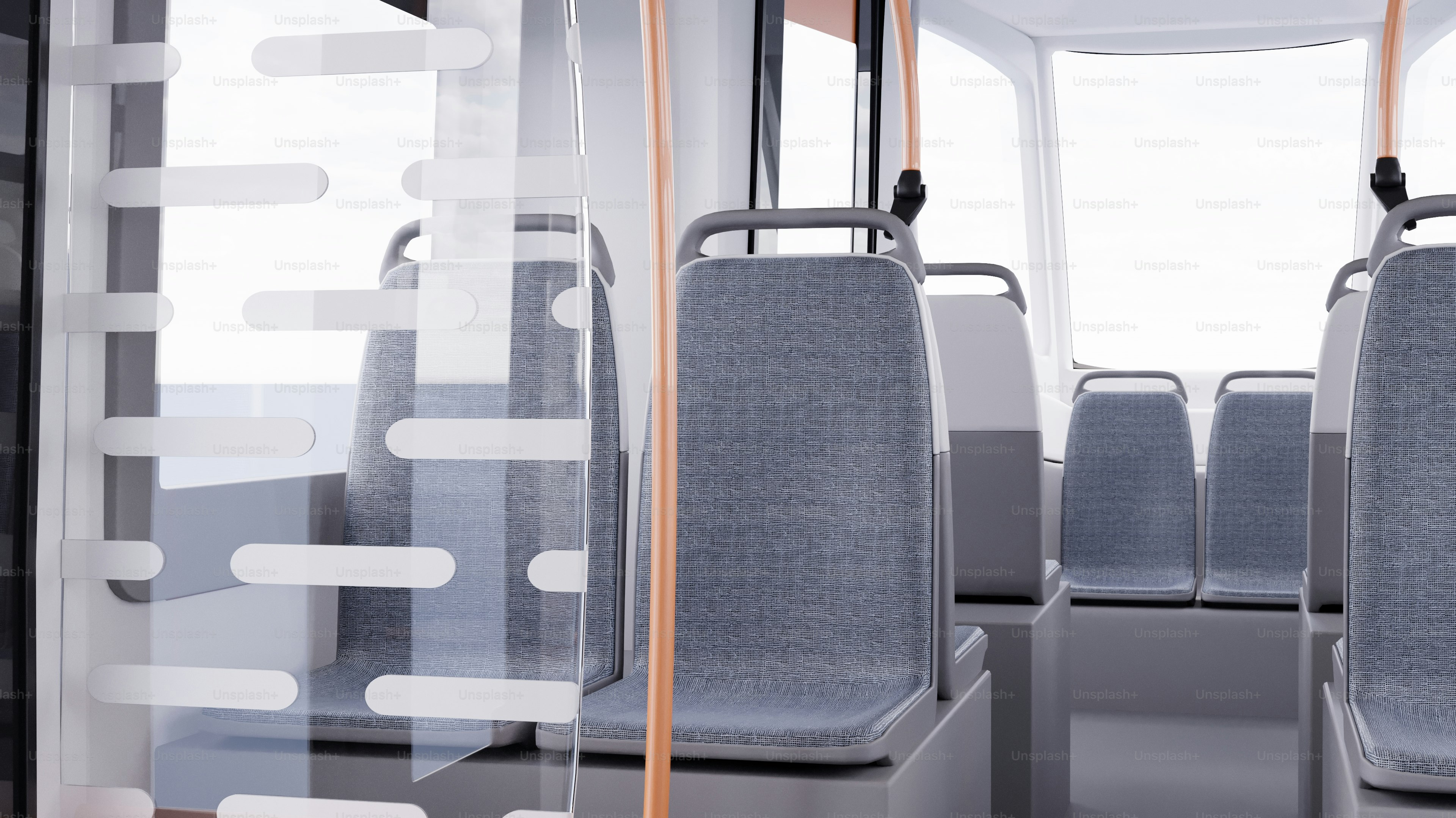 El interior de un autobús con muchos asientos foto – Imagen de Autobús ...