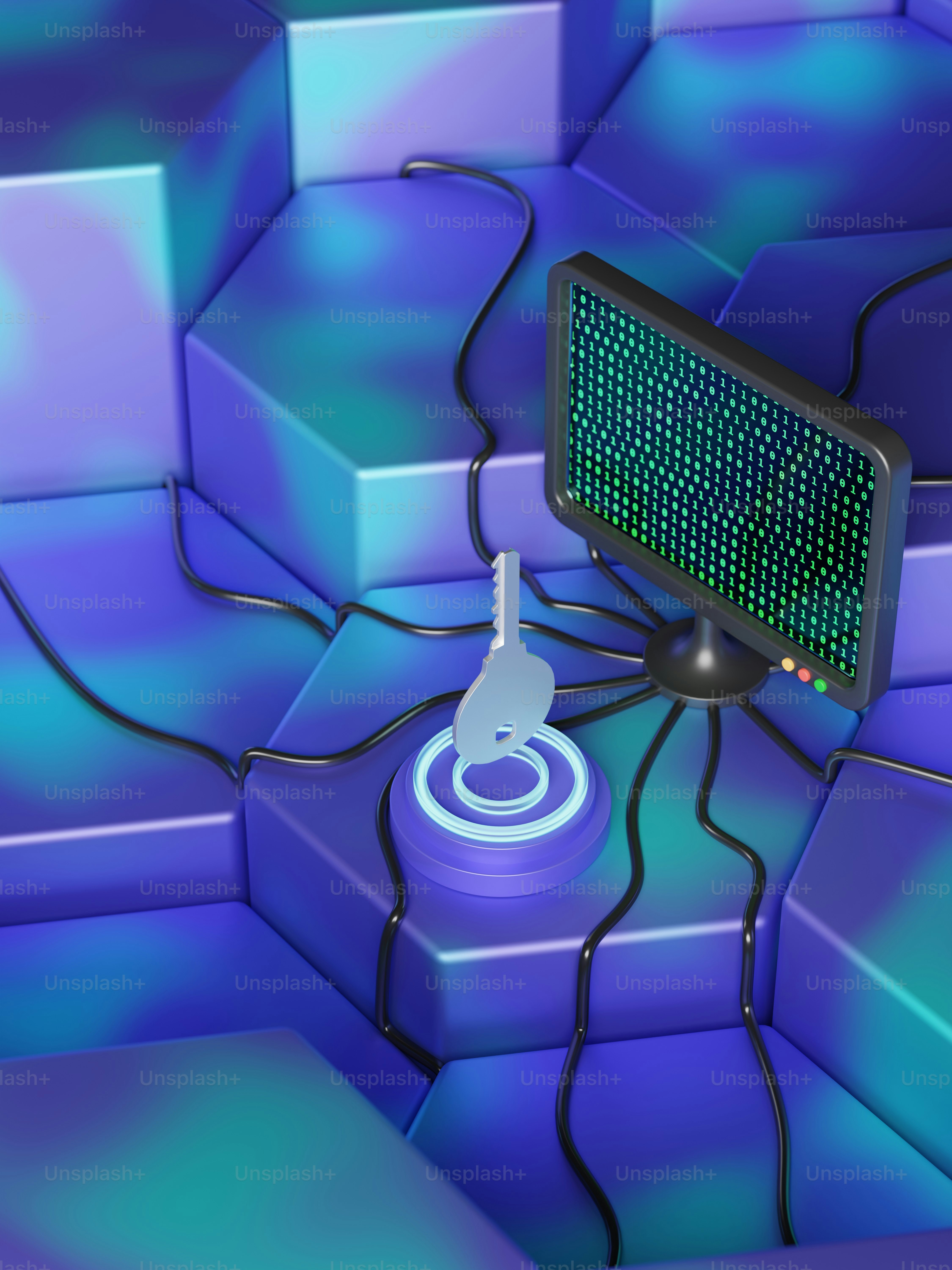 A computer monitor sitting on top of a computer keyboard photo – Secure ...