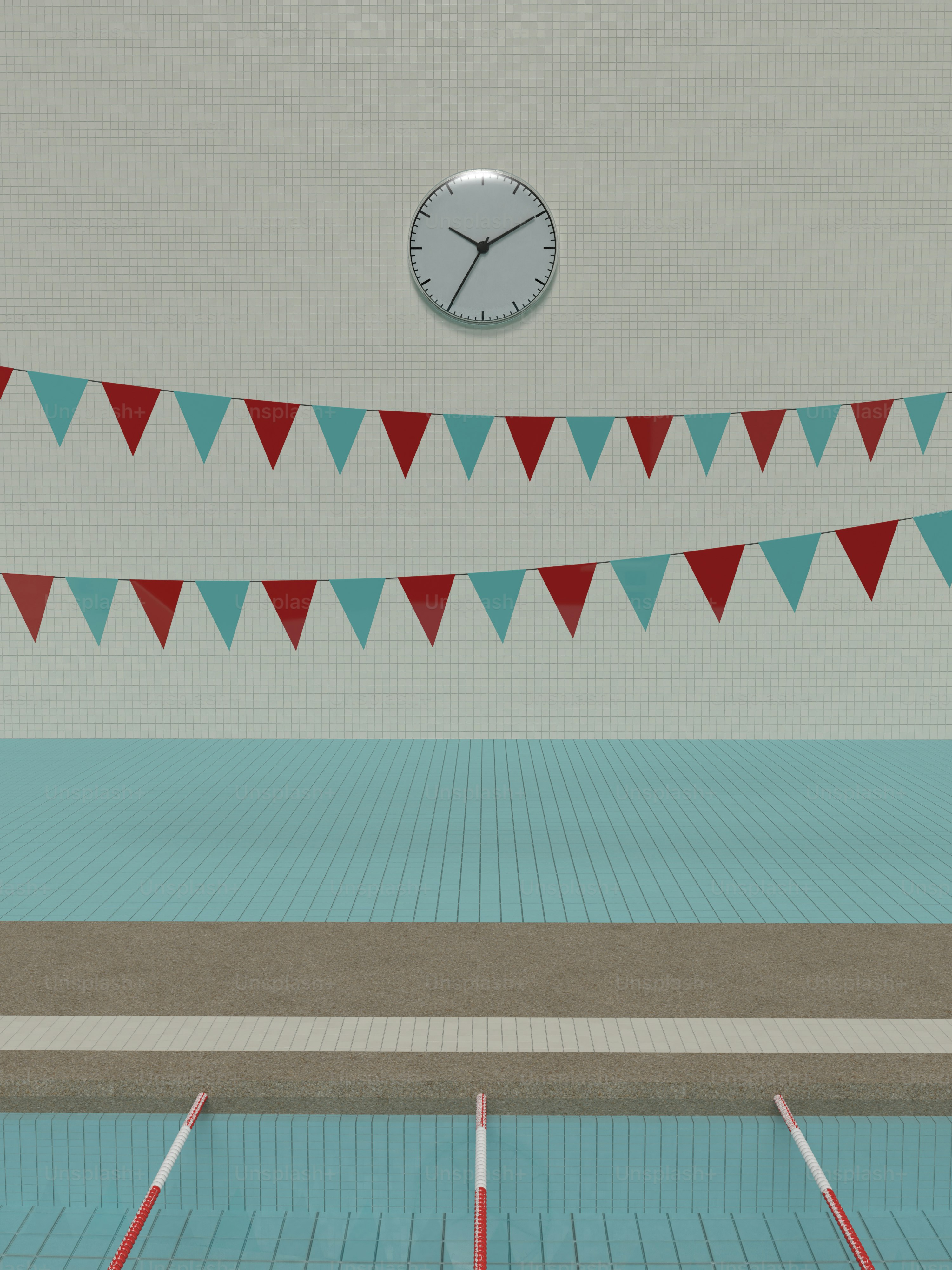A swimming pool with a clock on the wall photo – Clock Image on Unsplash