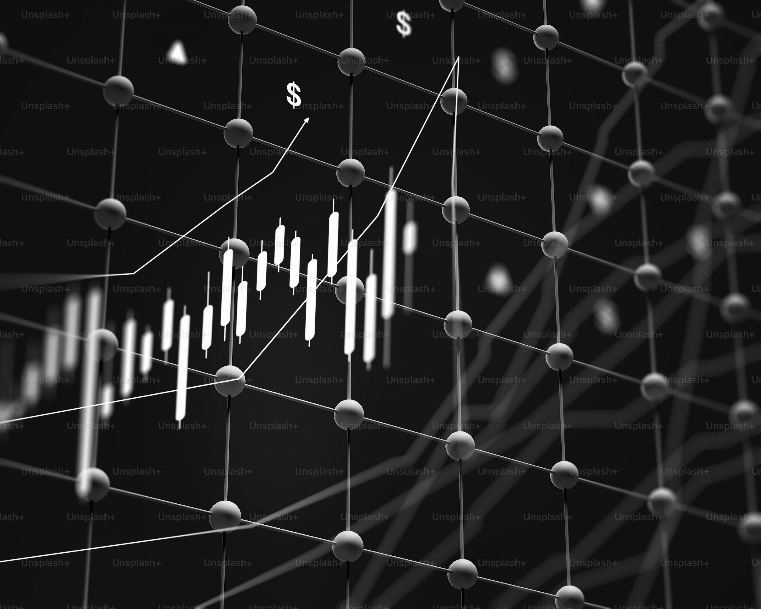 A black and white photo of a line graph photo – Desktop wallpaper Image ...