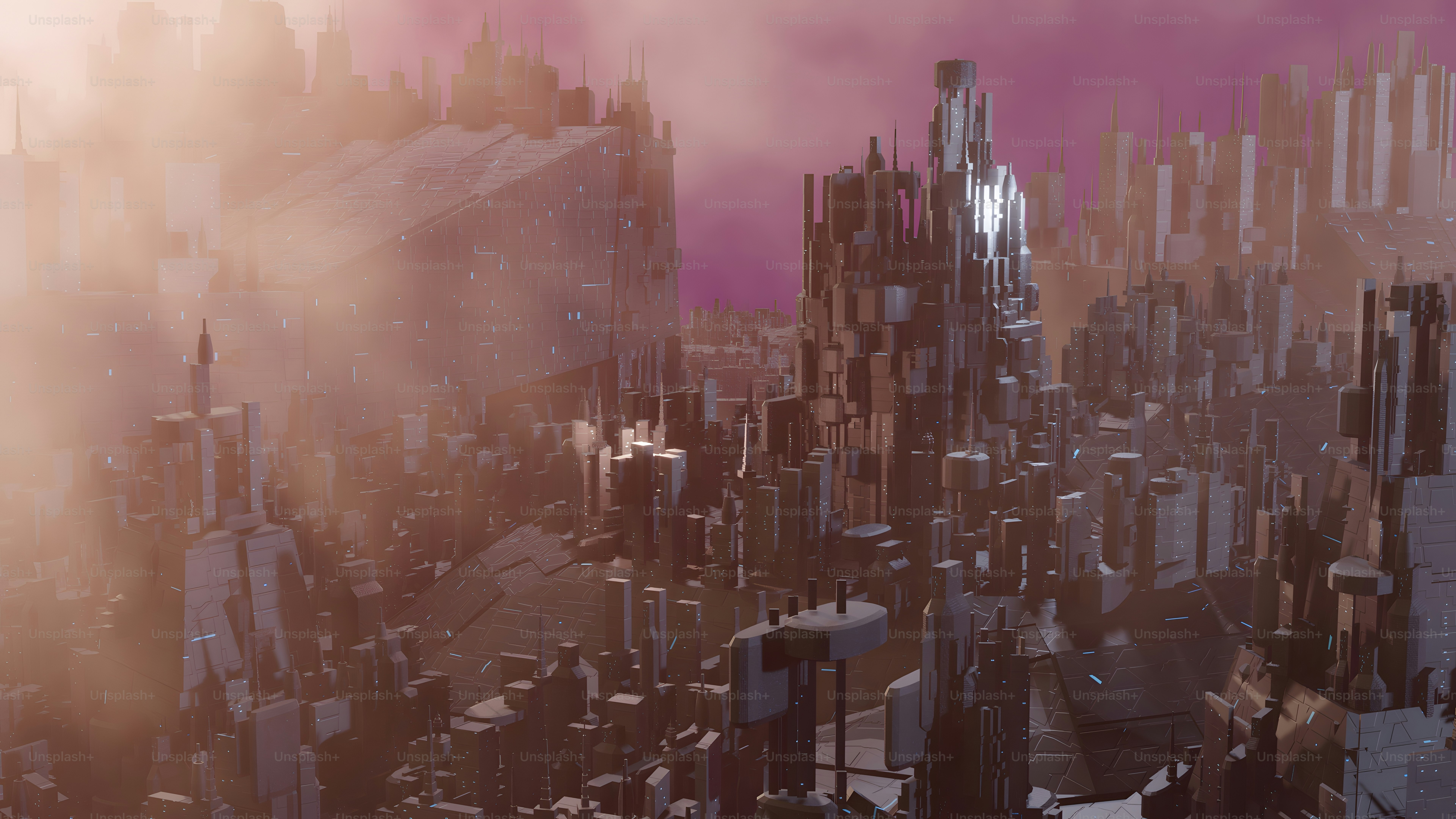 A very large city with a lot of tall buildings photo – 3d render Image ...