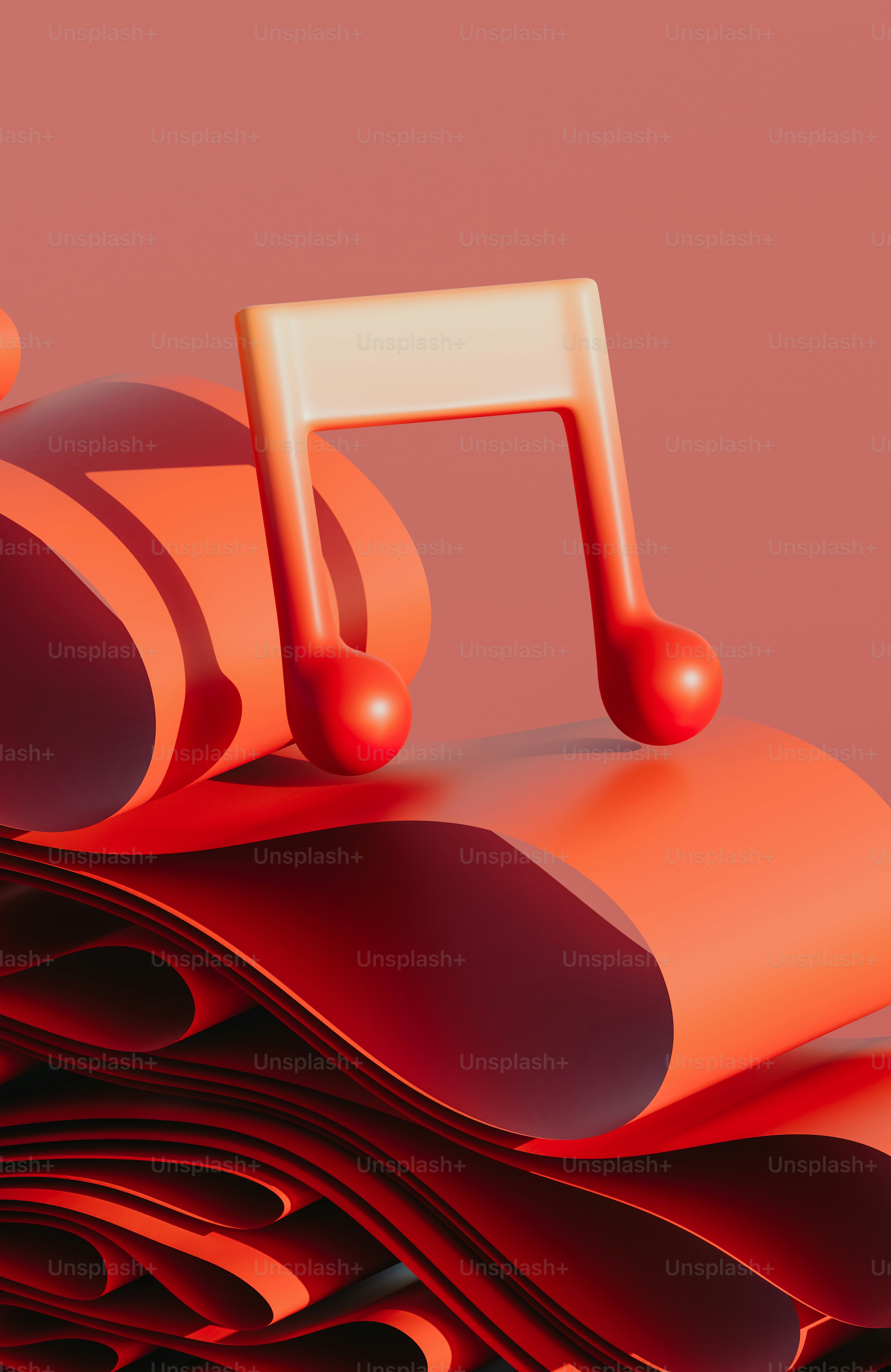 A stack of folded papers with a musical note on top photo – Musical ...