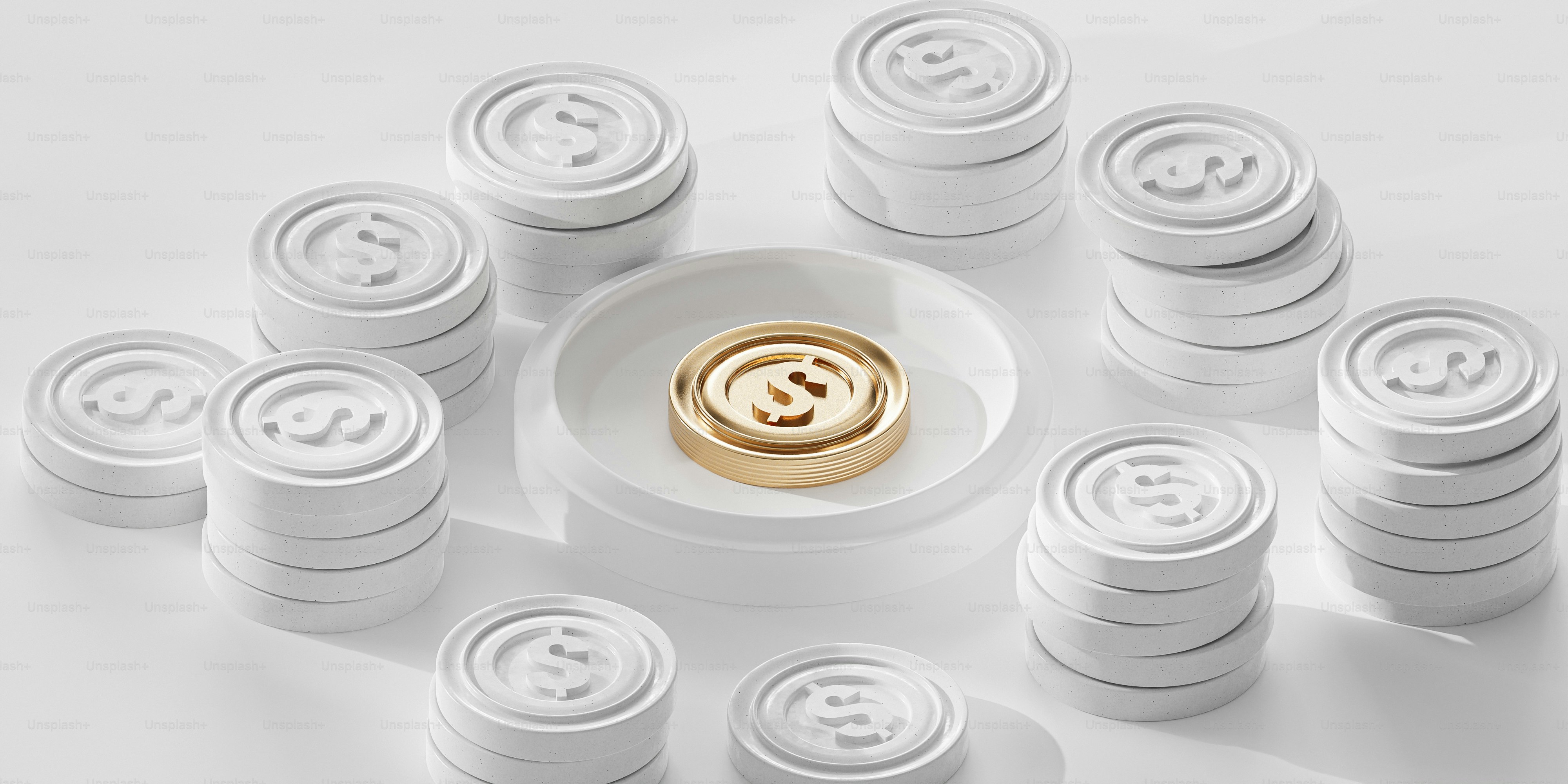 A group of white pills with a gold button in the middle photo – Money ...