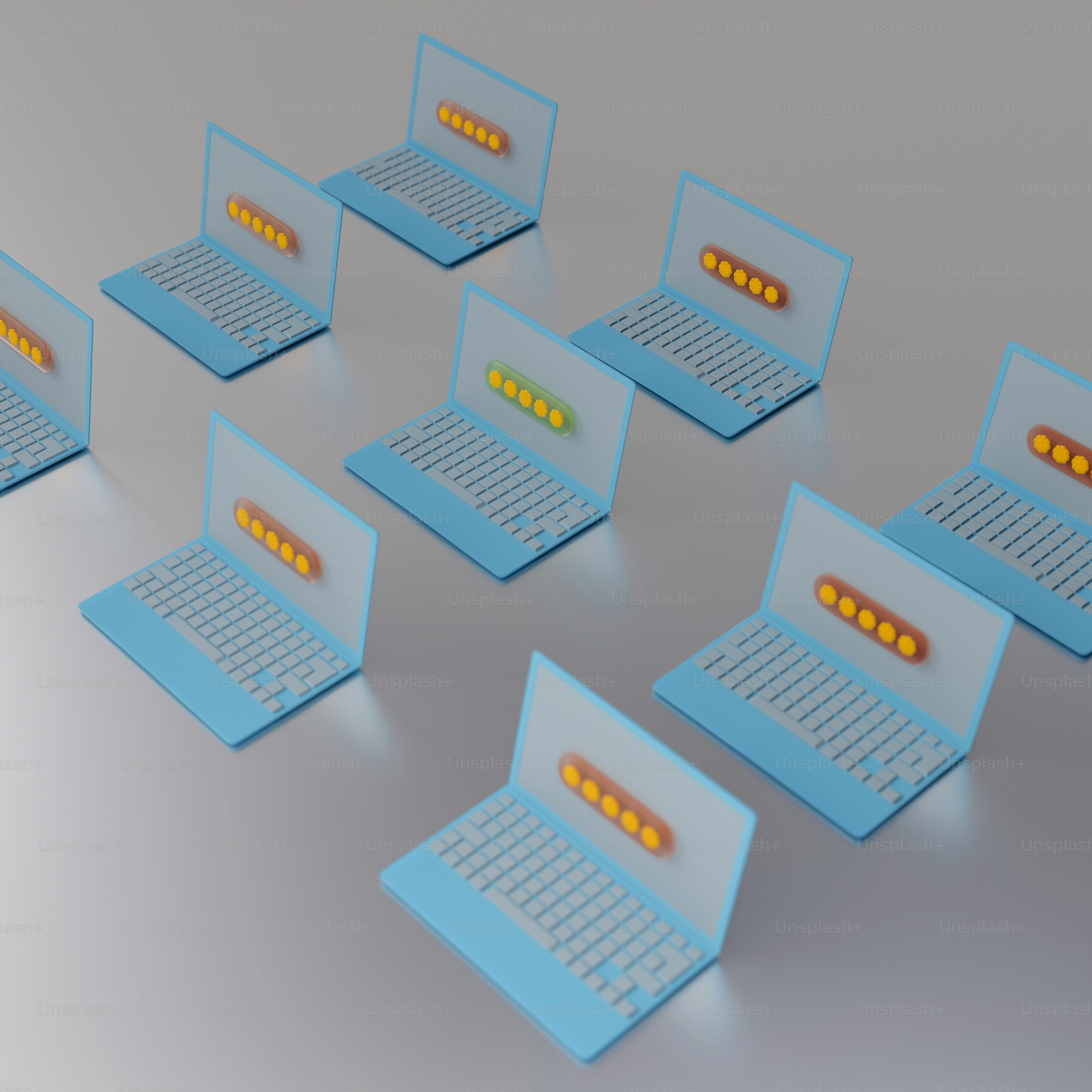 A bunch of laptops that are sitting on a table photo – Password ...