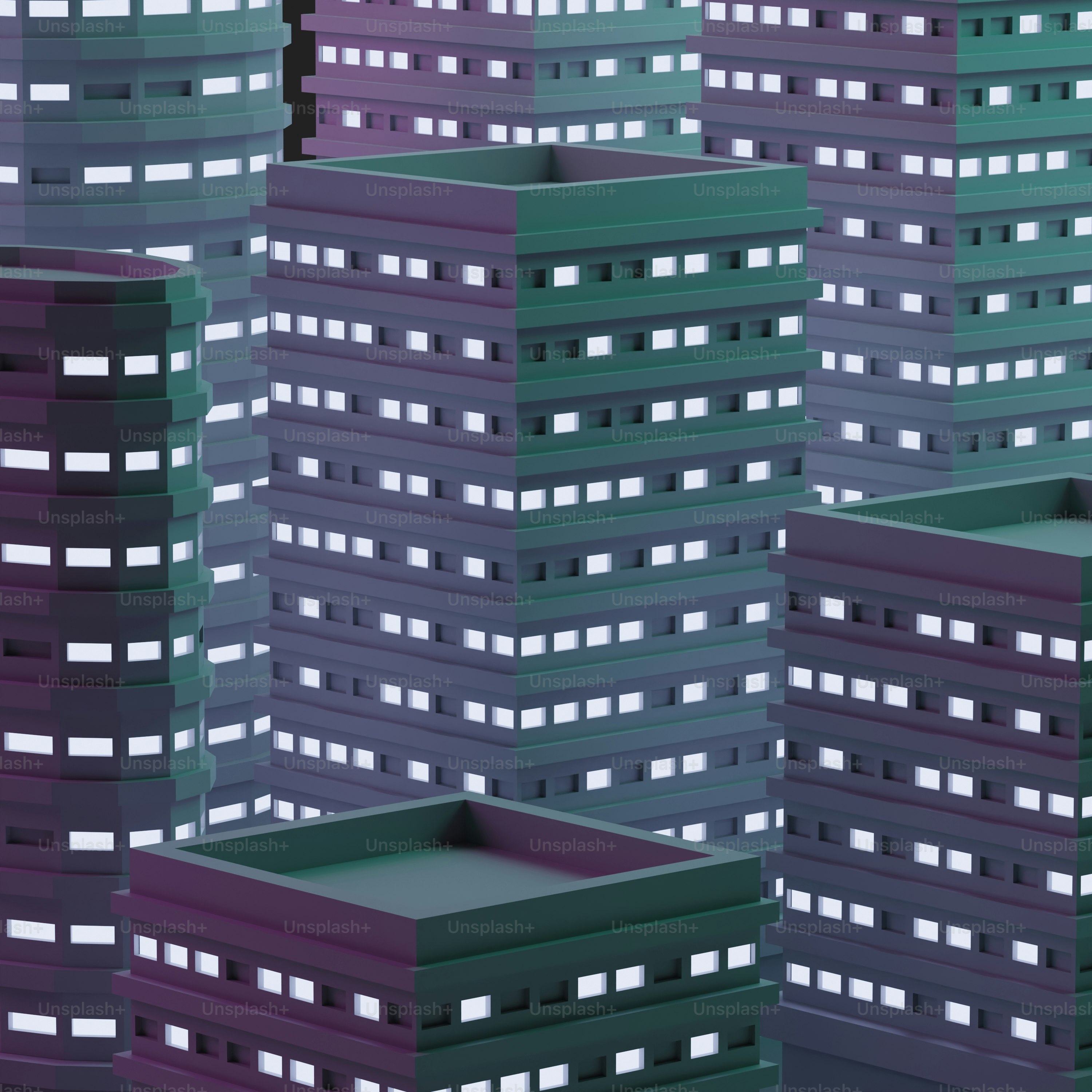 A large group of buildings that are lit up photo – City Image on Unsplash