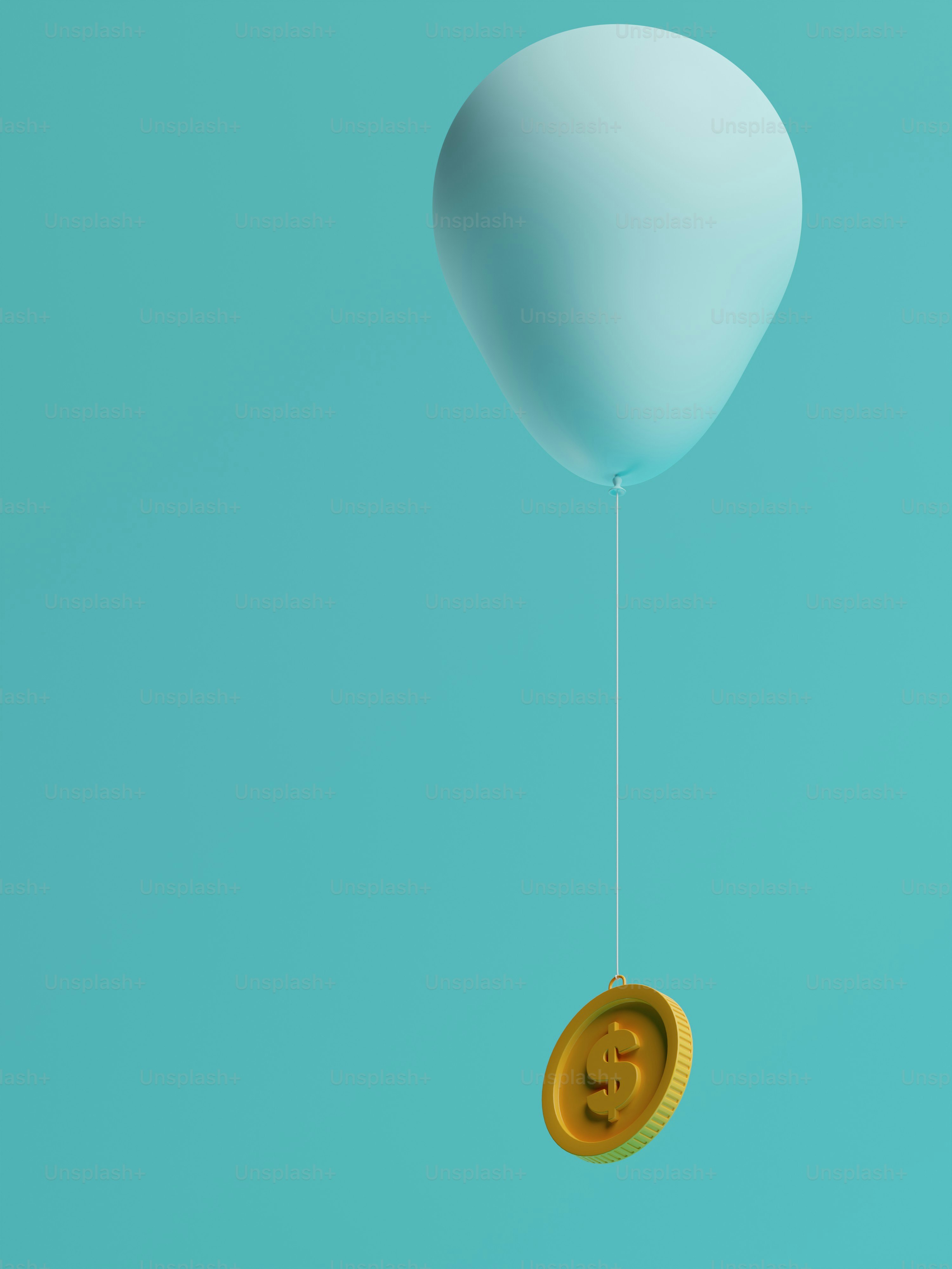 A balloon and a coin on a purple background photo – Stock market Image ...