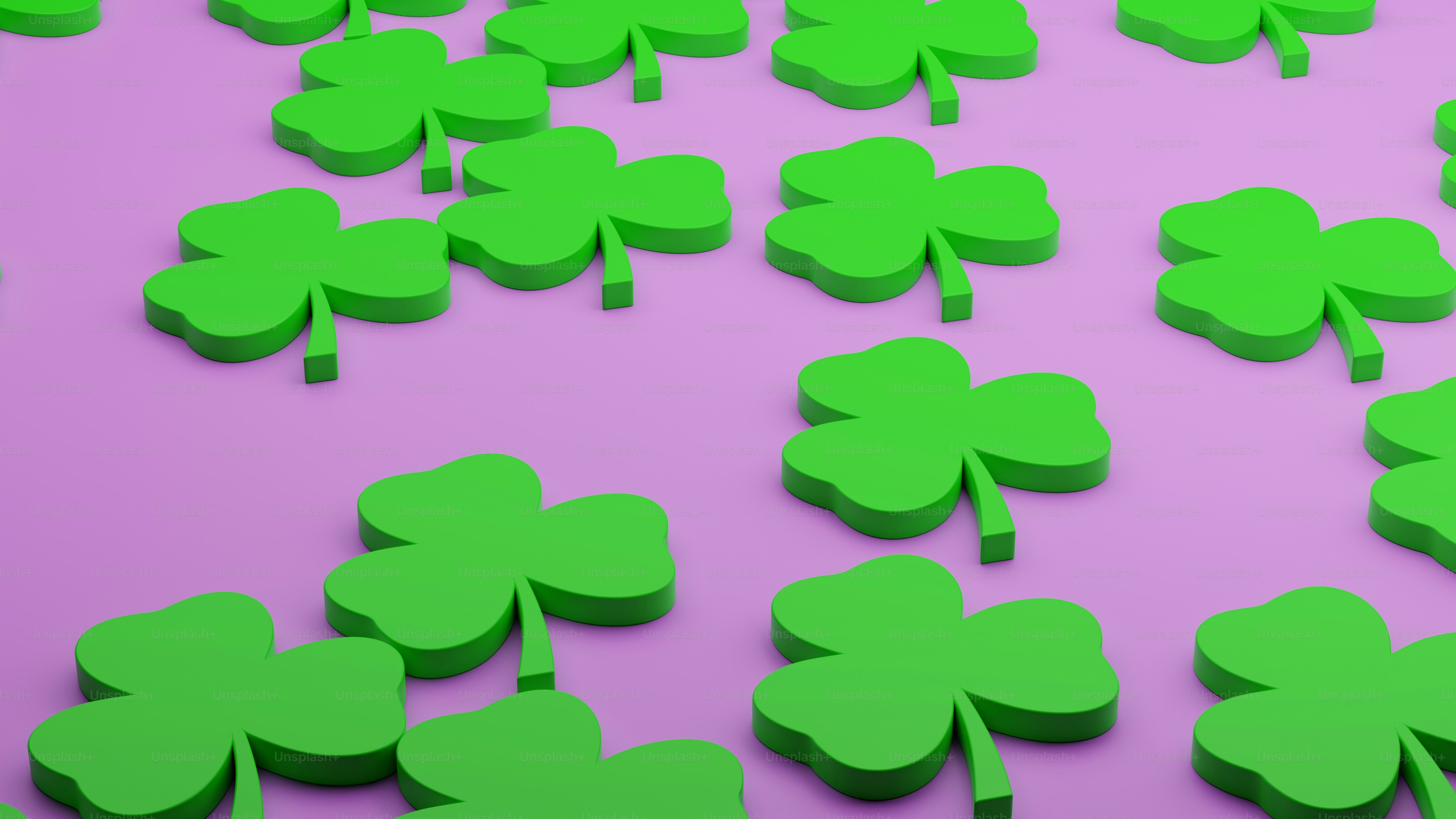 A bunch of green shamrocks on a purple background photo – Irish Image ...