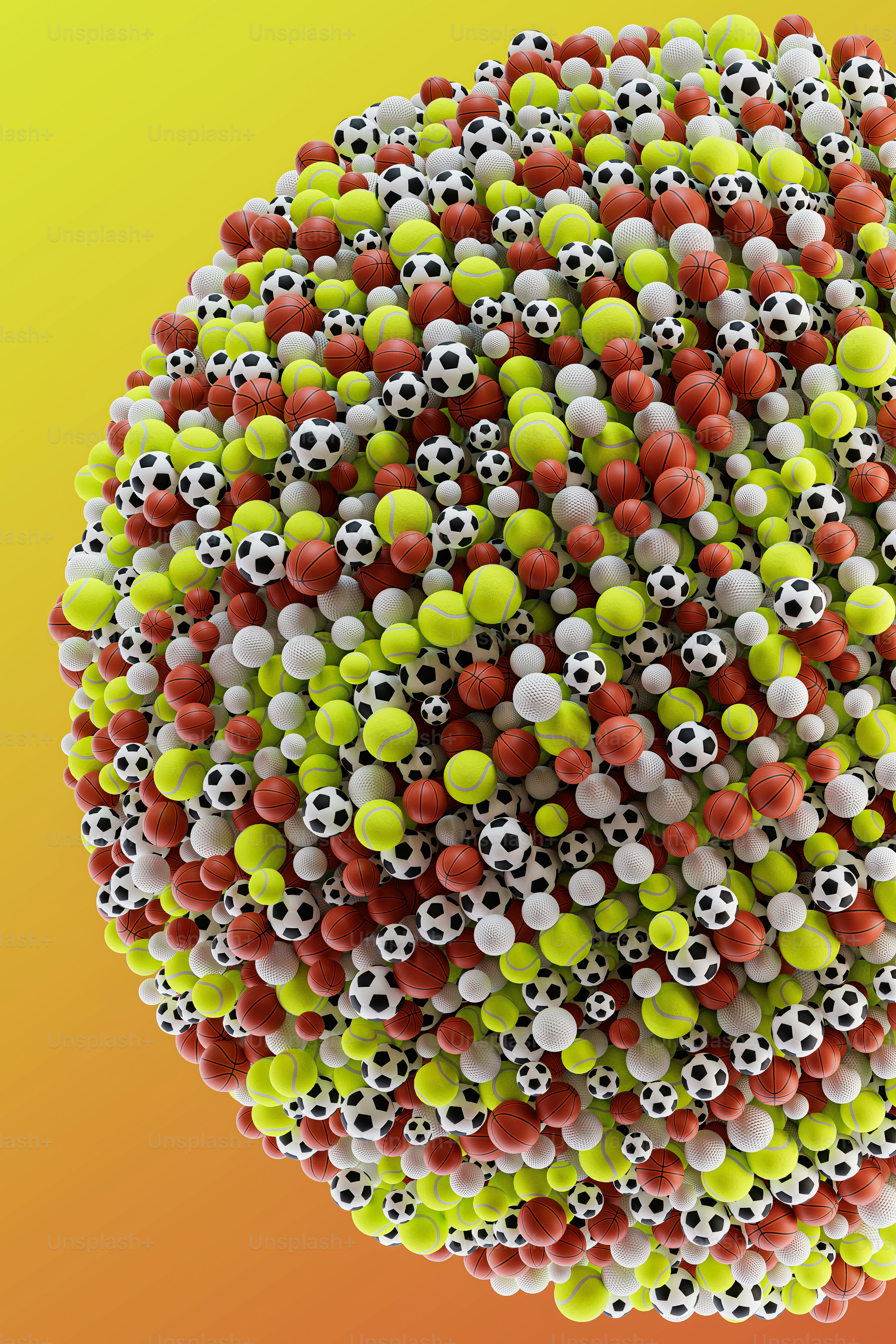 A bunch of balls that are in the shape of a ball photo – Tennis balls ...