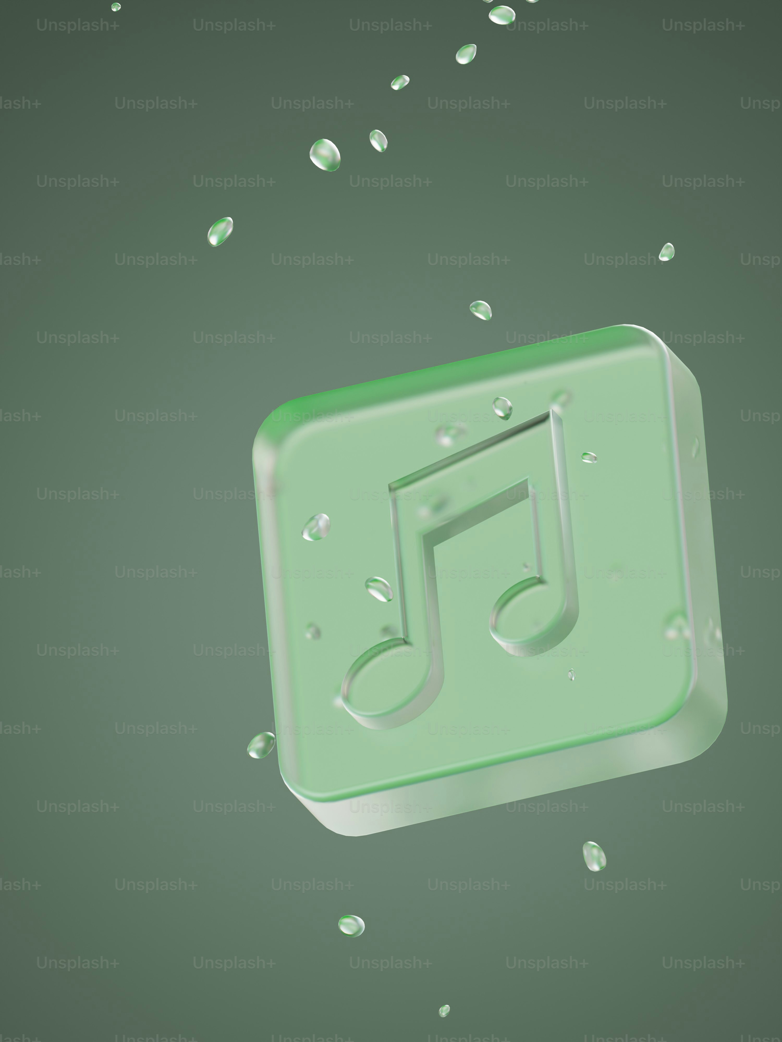 A music note floating in water on a blue background photo – Iphone ...