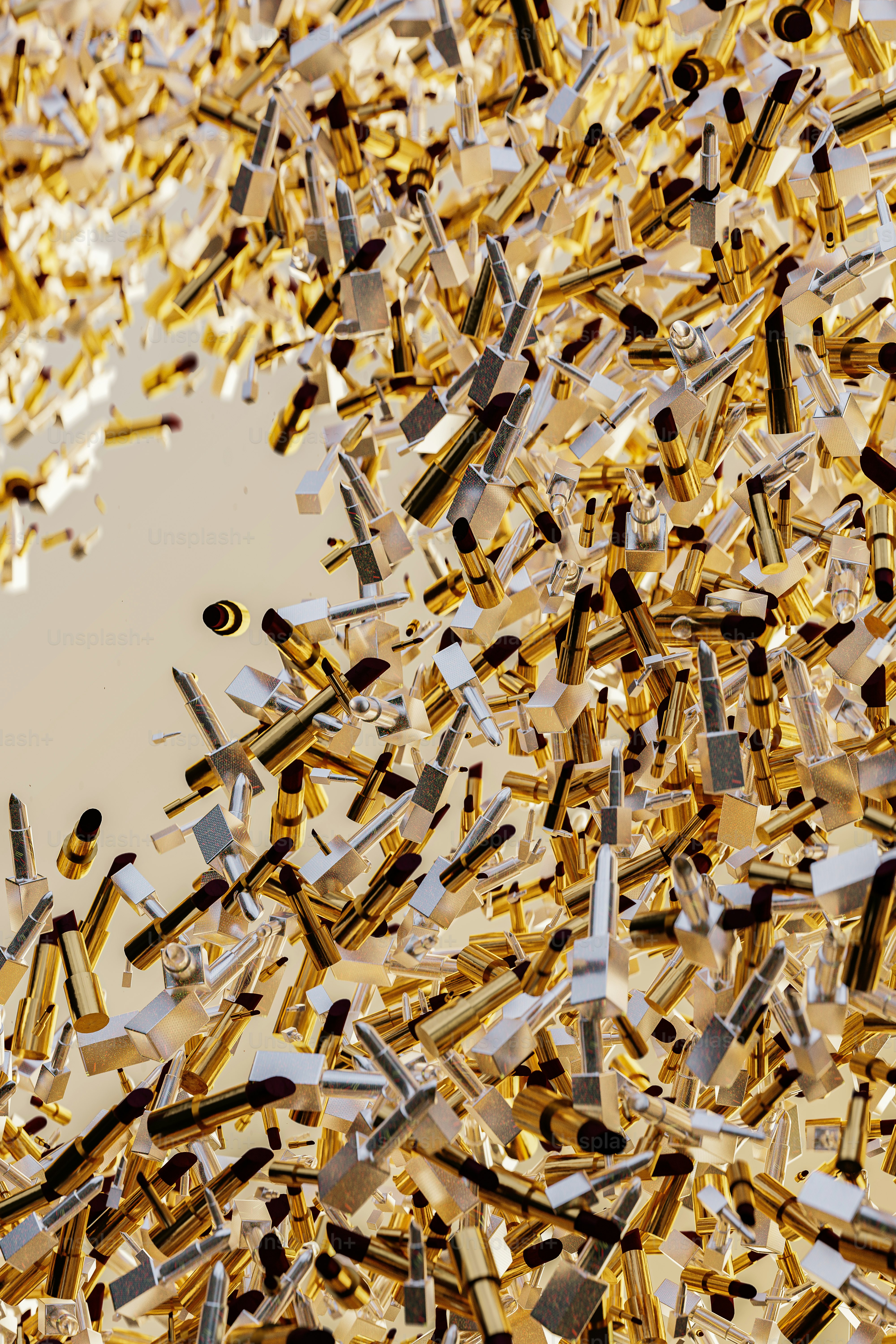 A lot of gold colored objects that are all over the place photo – Full ...