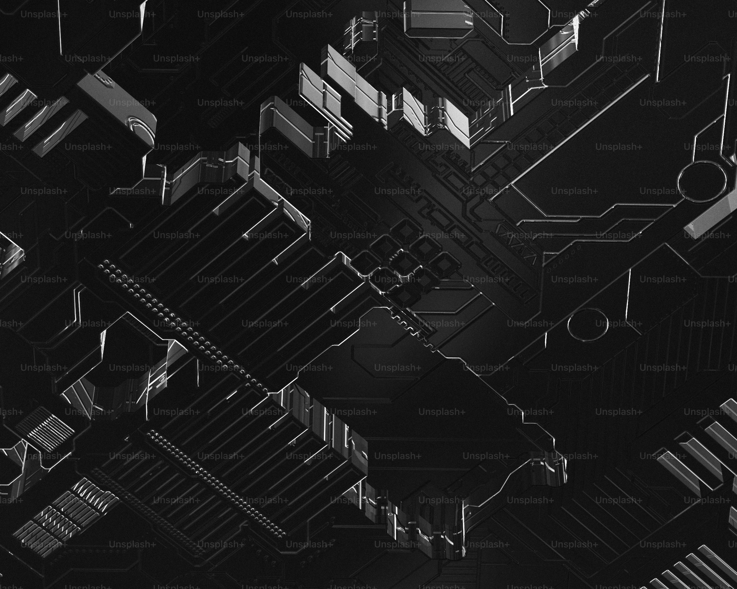 Foto Una foto en blanco y negro de un circuito informático – Blanco y ...