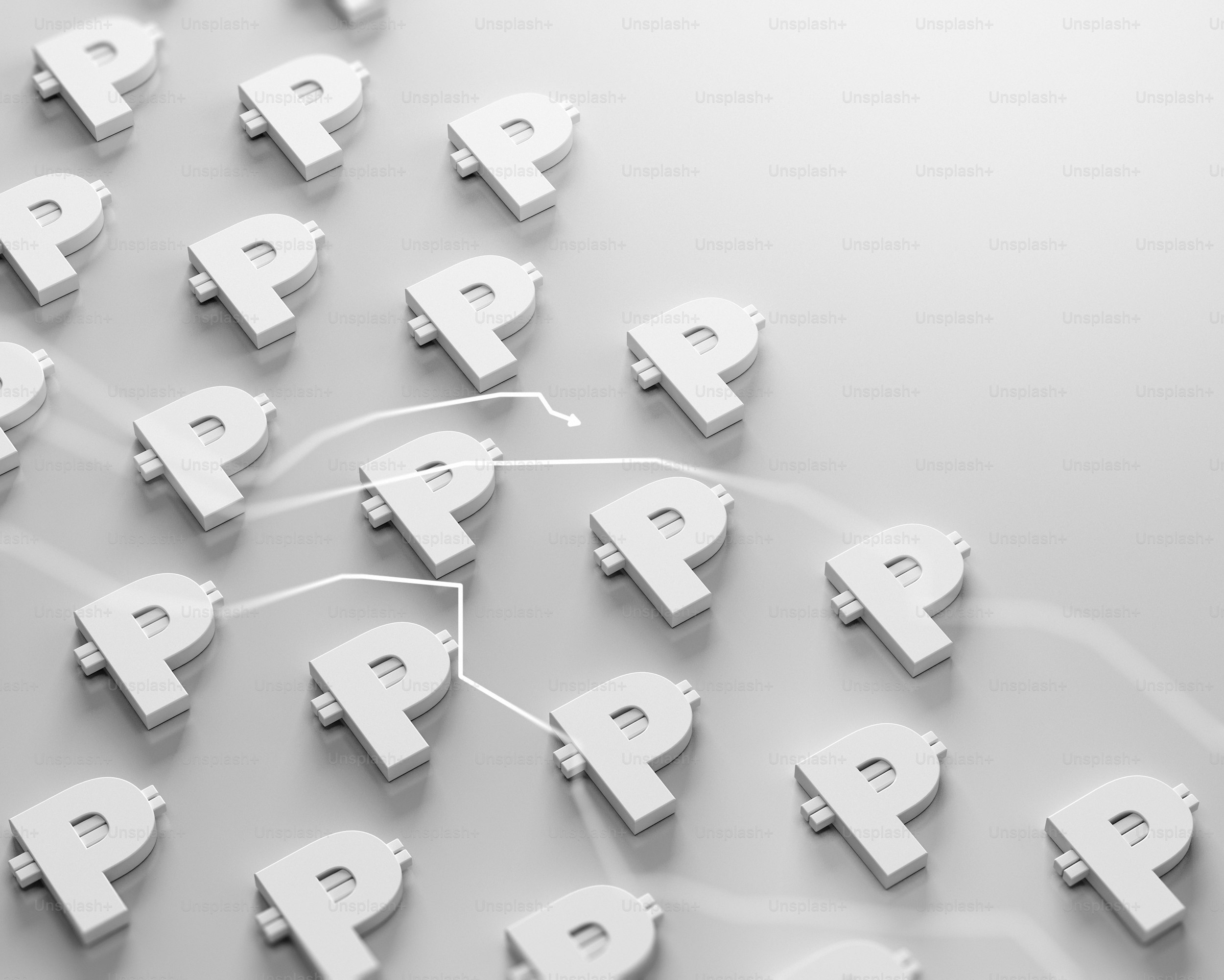 A group of white letters connected to each other photo – Laptop ...