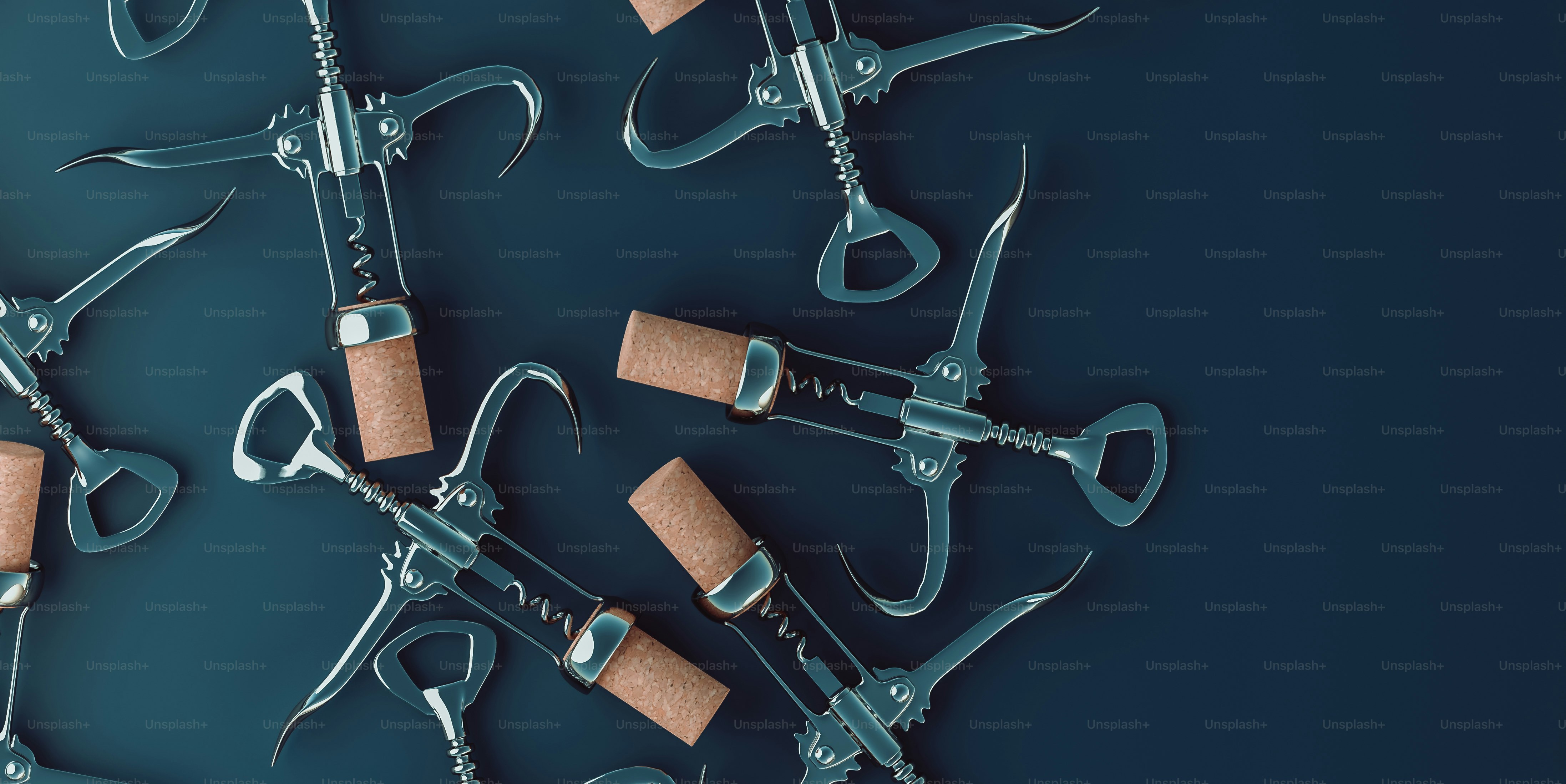 A group of cork corks with a pair of pliers attached to them photo ...