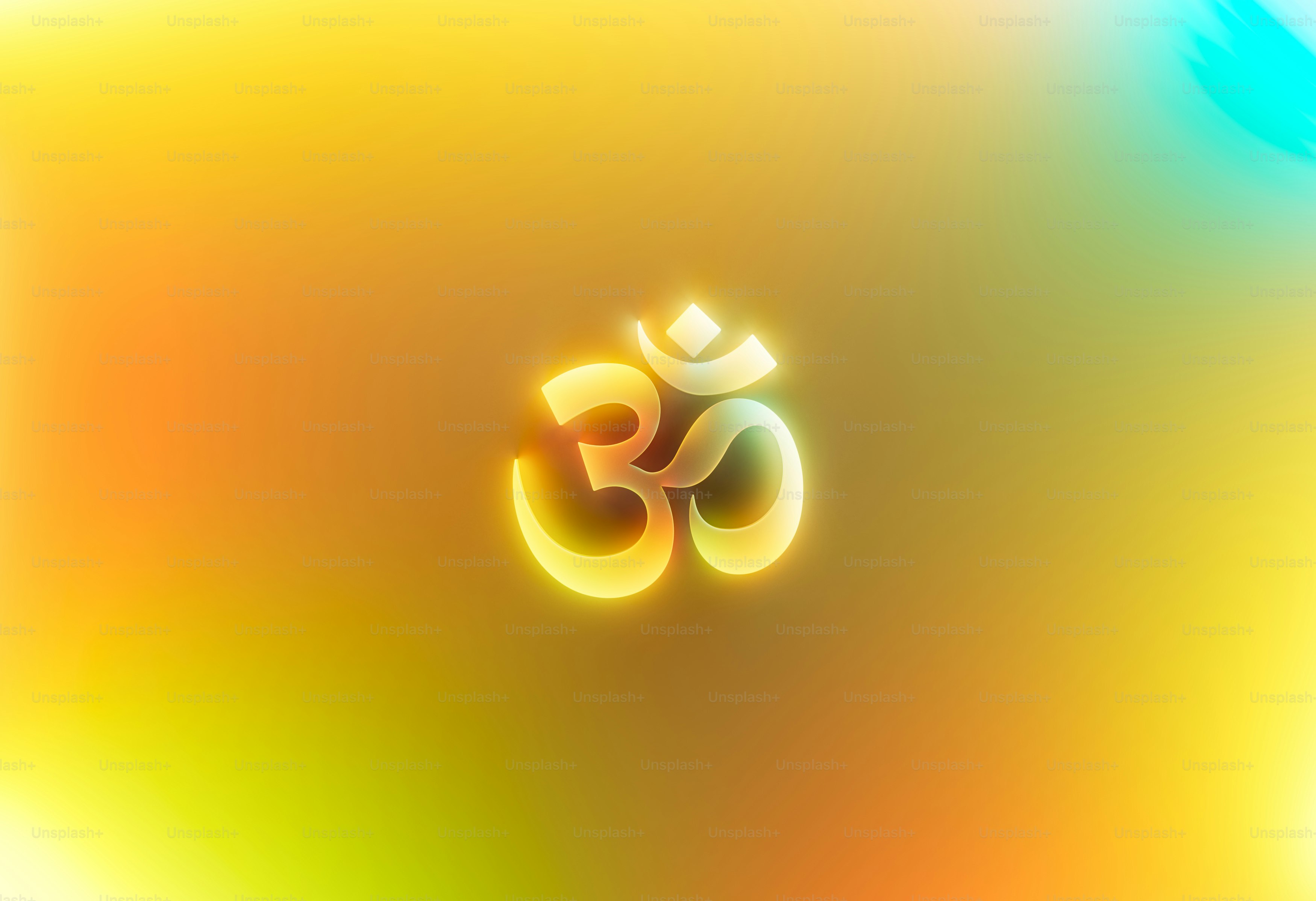 A picture of the om shan symbol on a blurry background photo – Hindu ...